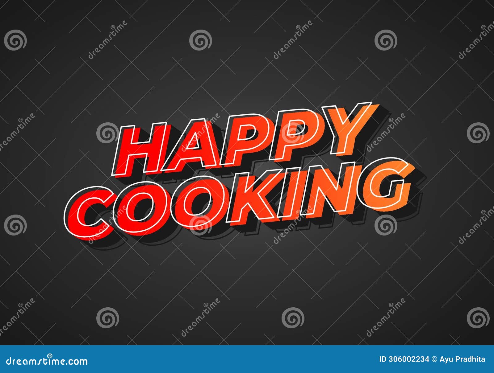 Happy Cooking. Text Effect in 3D Look. Eye Catching Color Stock Vector ...