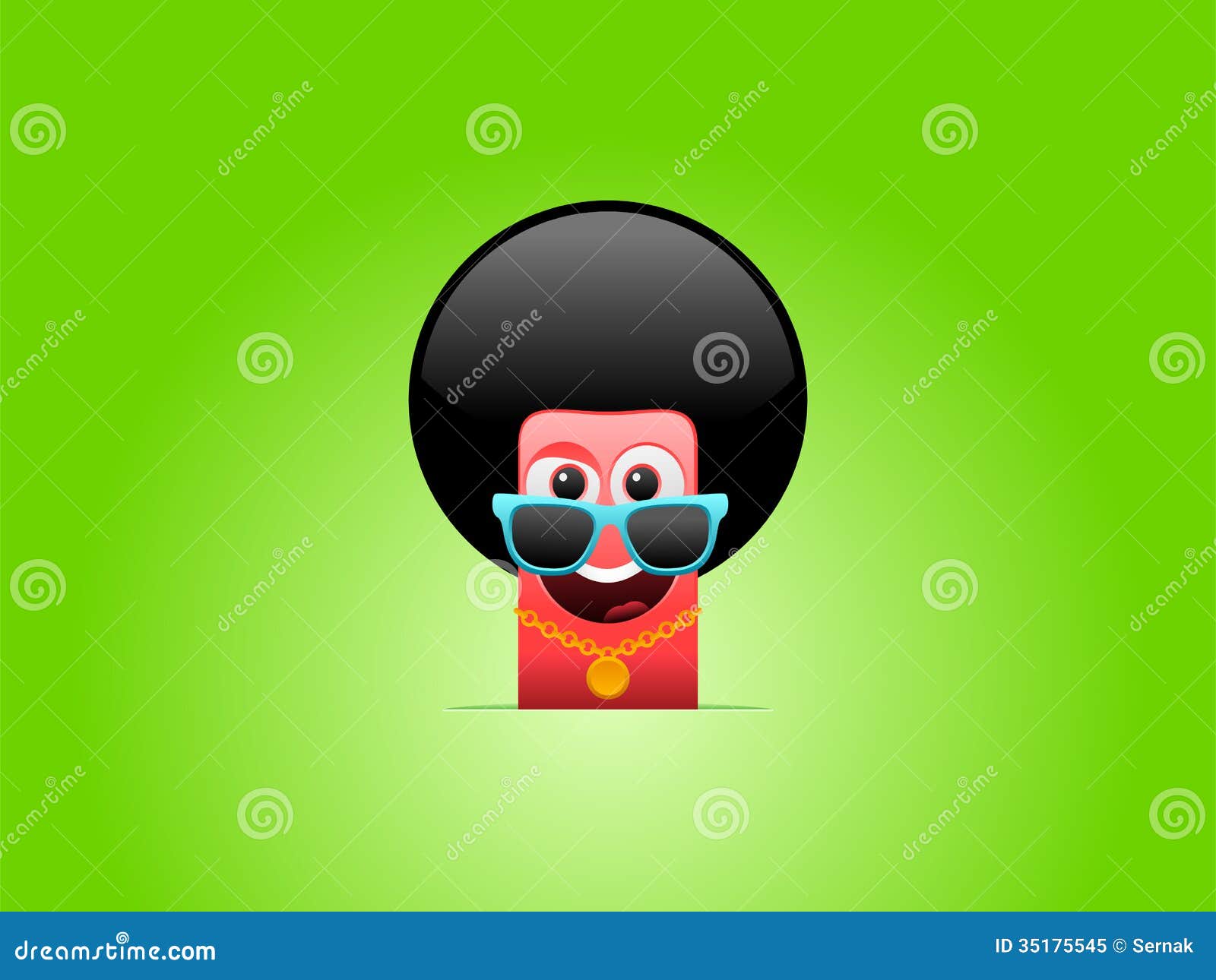 Happy Cool Monster Character Stock Vector - Illustration of afro ...