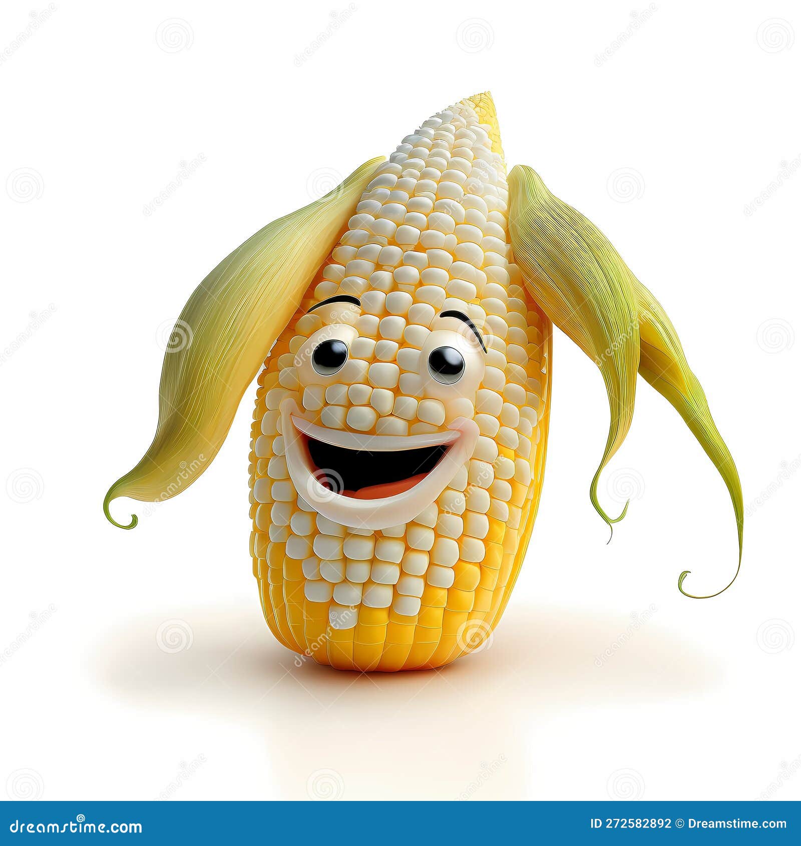 Happy Corn Cartoon. Generative AI Stock Illustration - Illustration of ...