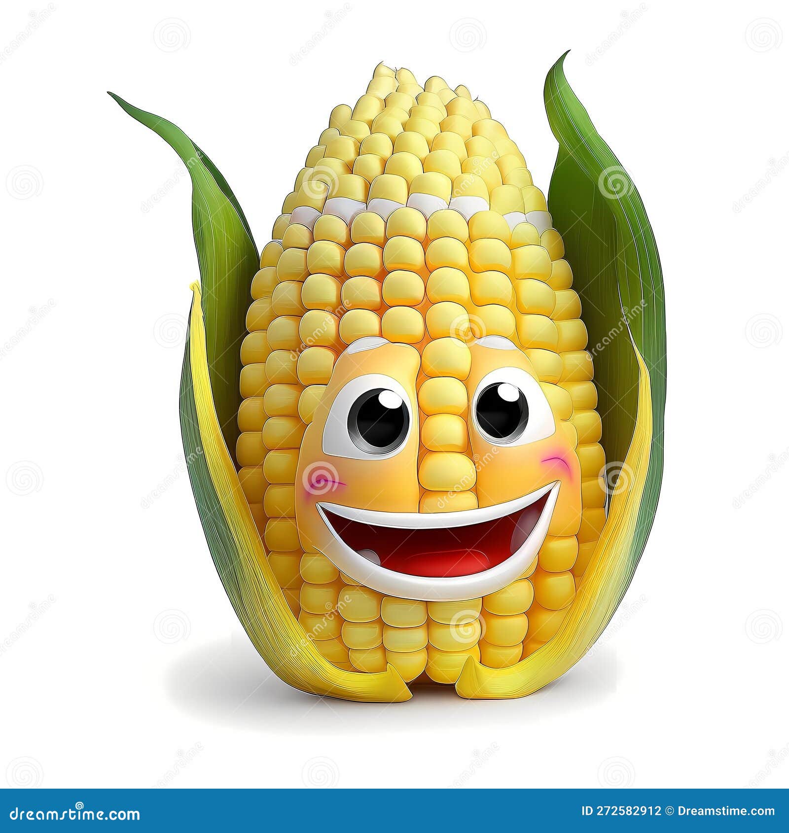 Happy Corn Cartoon. Generative AI Stock Illustration - Illustration of ...