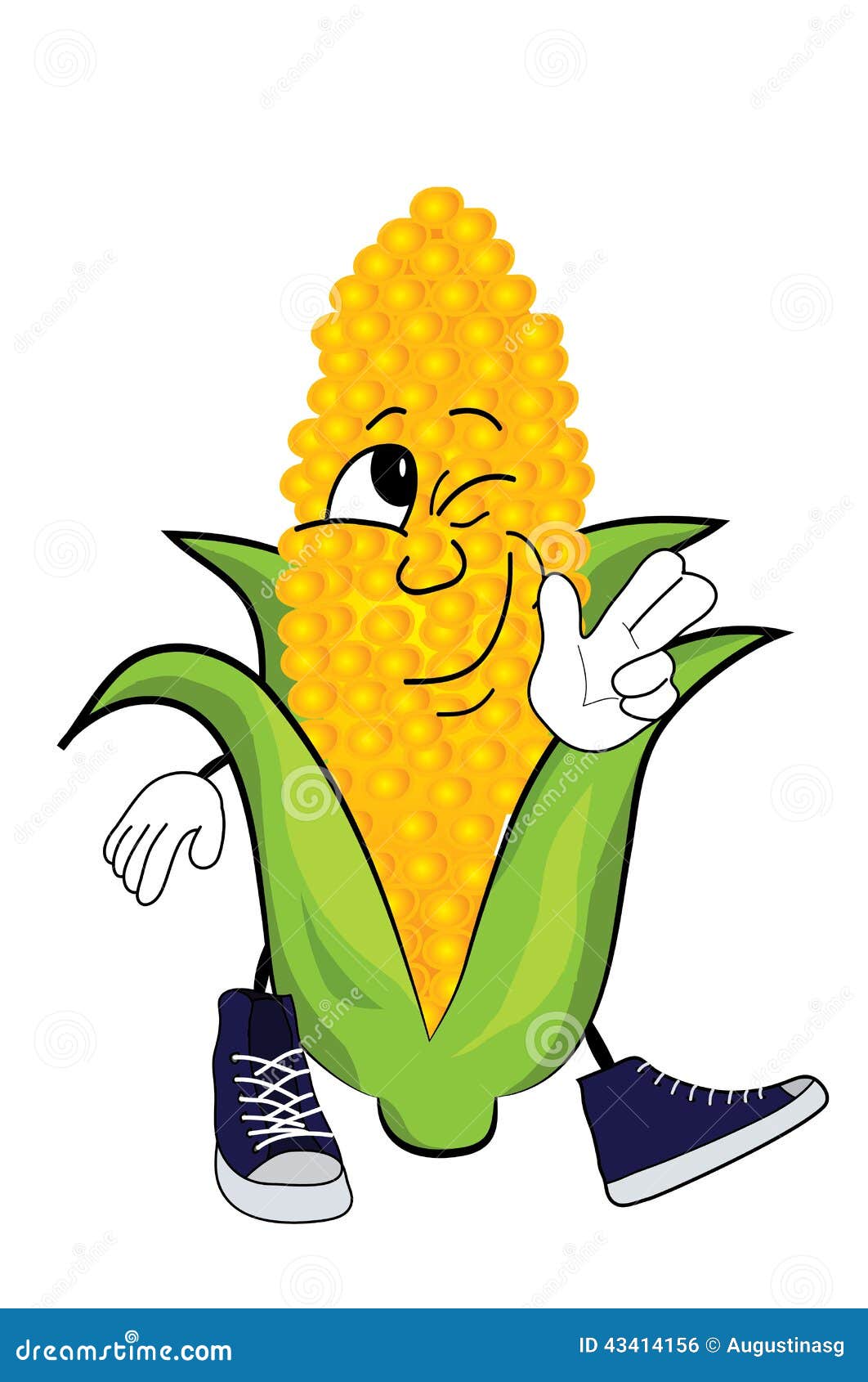 Happy Corn Cartoon Stock Illustration | CartoonDealer.com #43414156