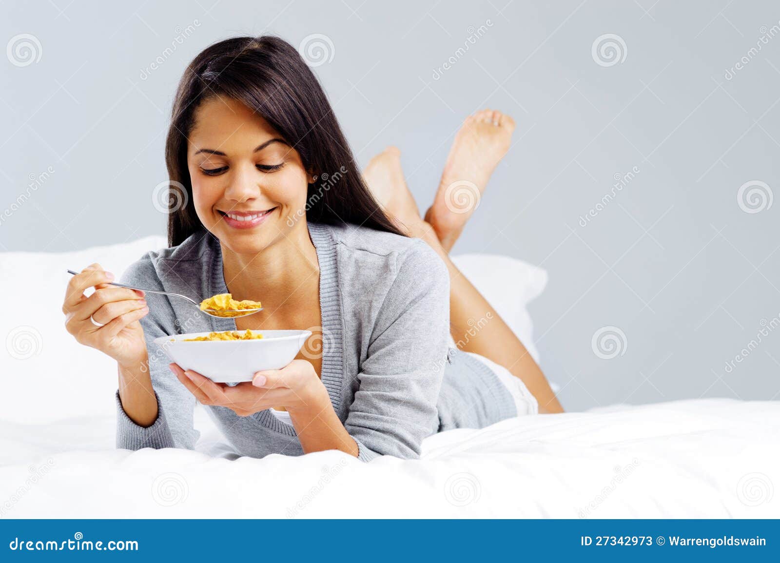 Happy cornflake girl stock image. Image of indoors, girl - 27342973