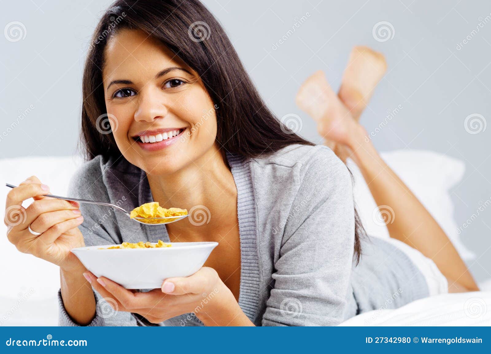 Happy cornflake girl stock photo. Image of lady, indian - 27342980