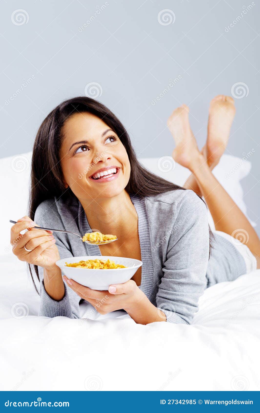 Happy cornflake girl stock image. Image of calm, hispanic - 27342985