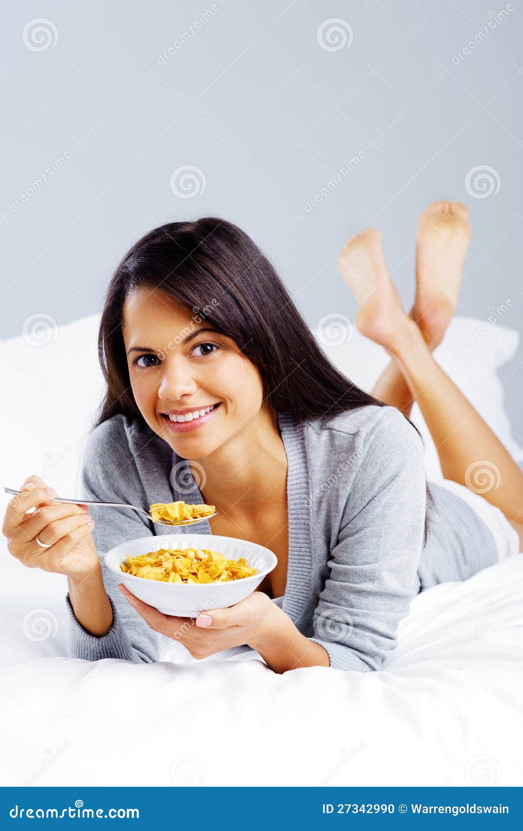 Happy cornflake girl stock photo. Image of cheerful, beauty - 27342990