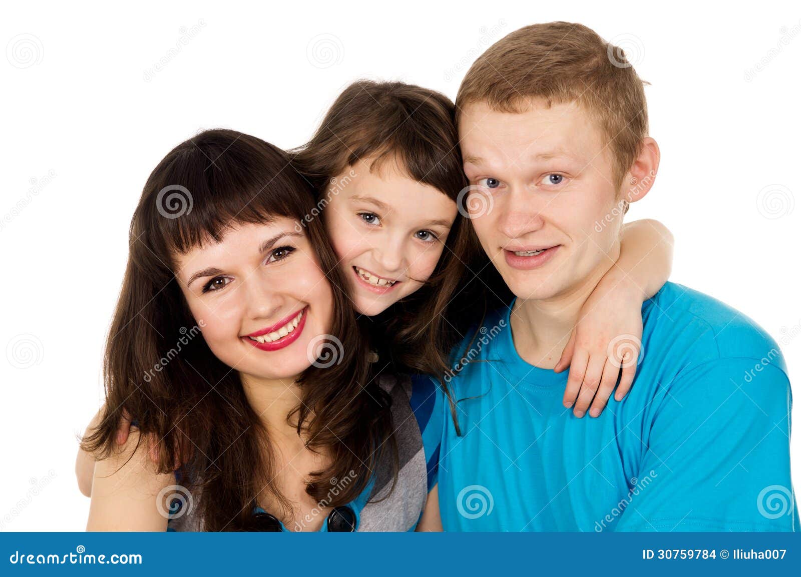 Happy couple with children stock photo. Image of female - 30759784