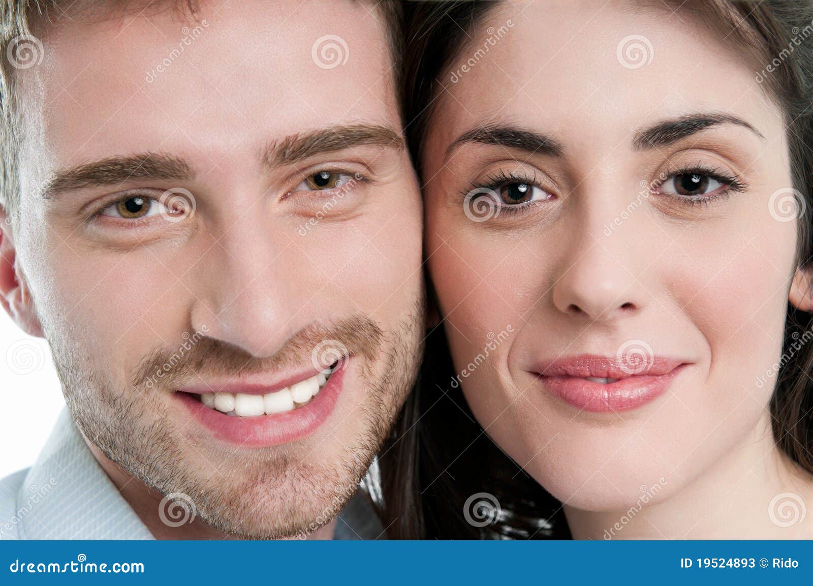 Happy couple closeup faces stock image. Image of adult - 19524893