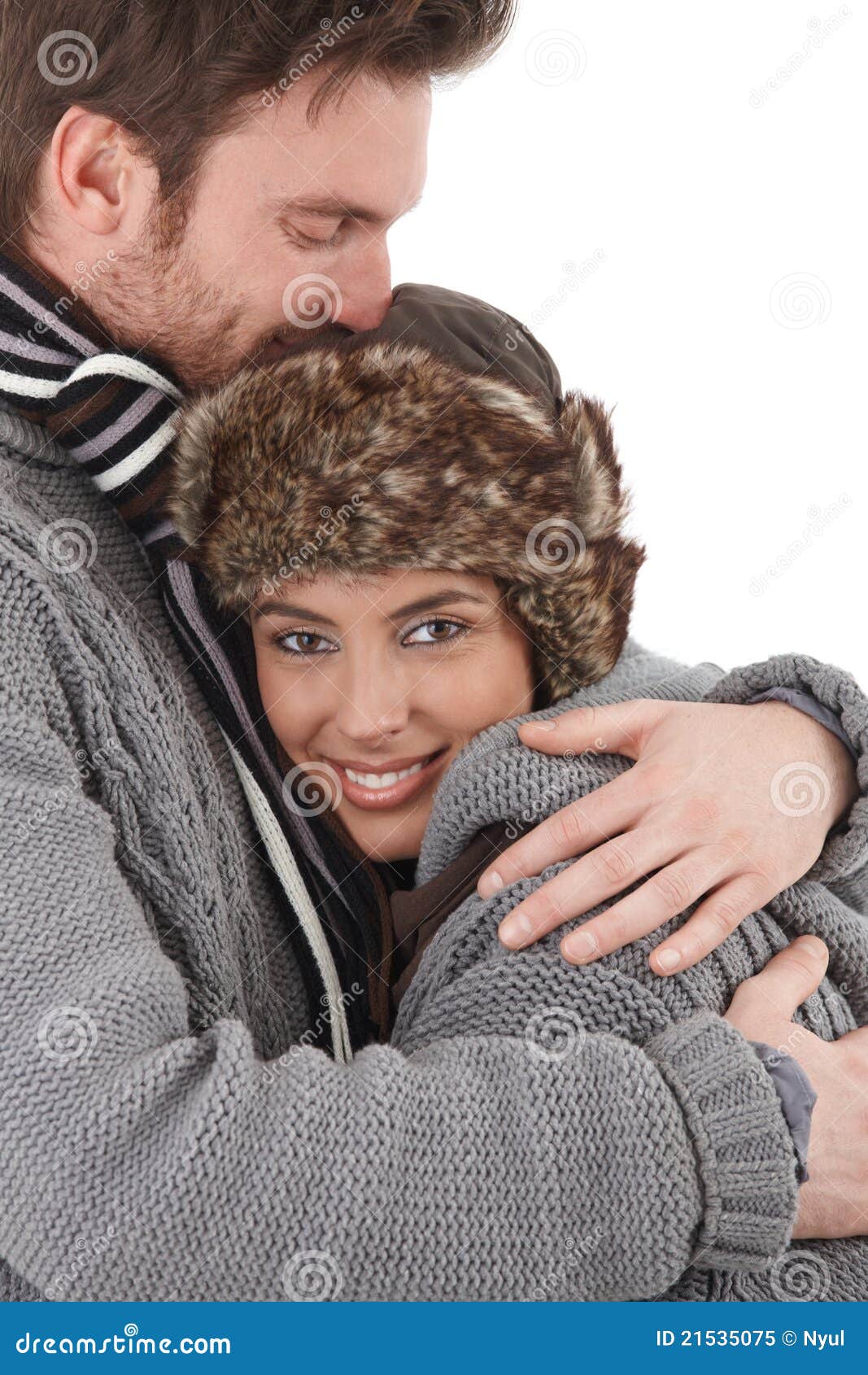 Couple Cuddling. Handsome Man Hugging His Sensual Girlfriend. Stock ...