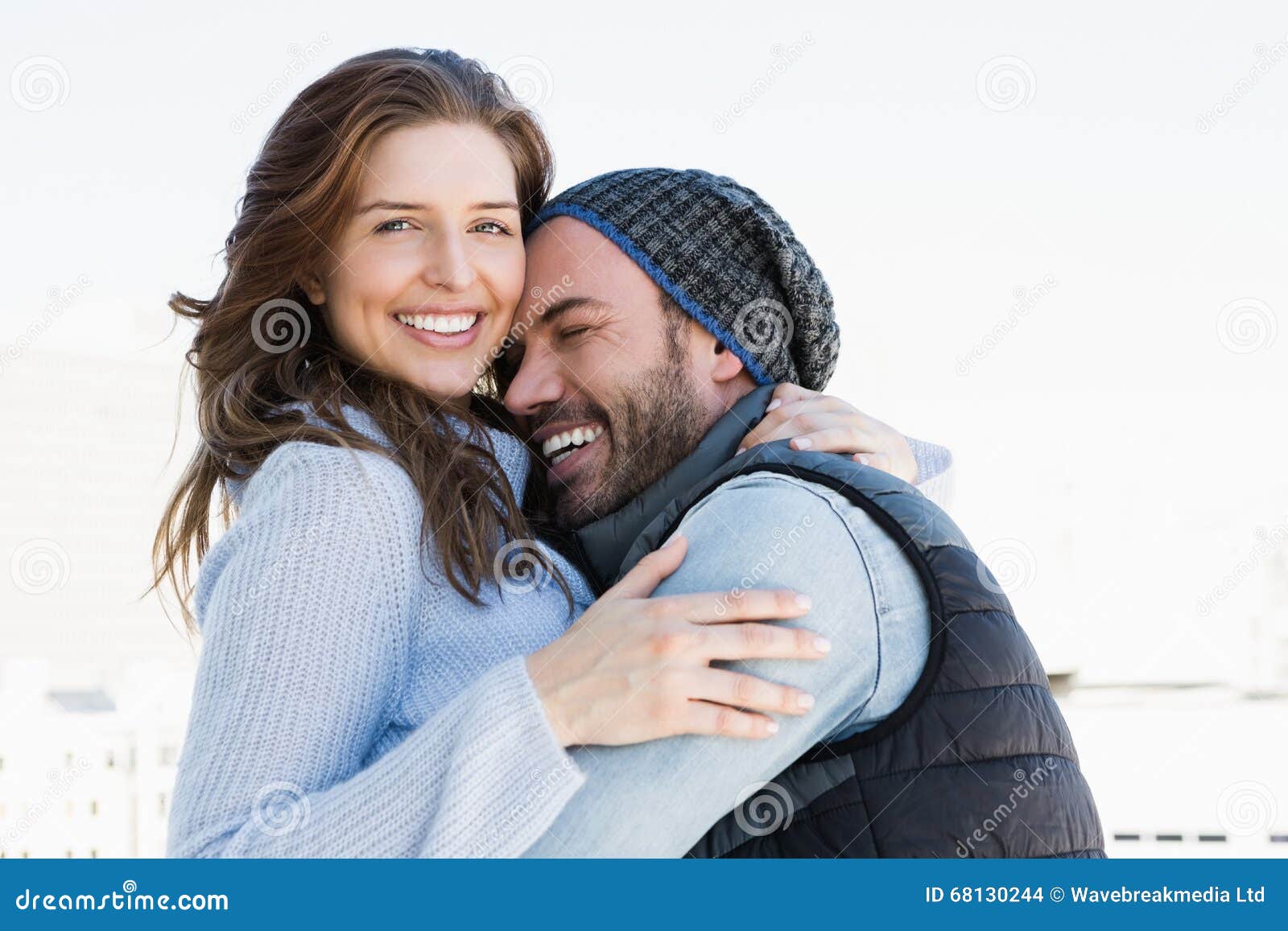 Happy Couple Cuddling Each Other Stock Photo - Image of head, adult ...