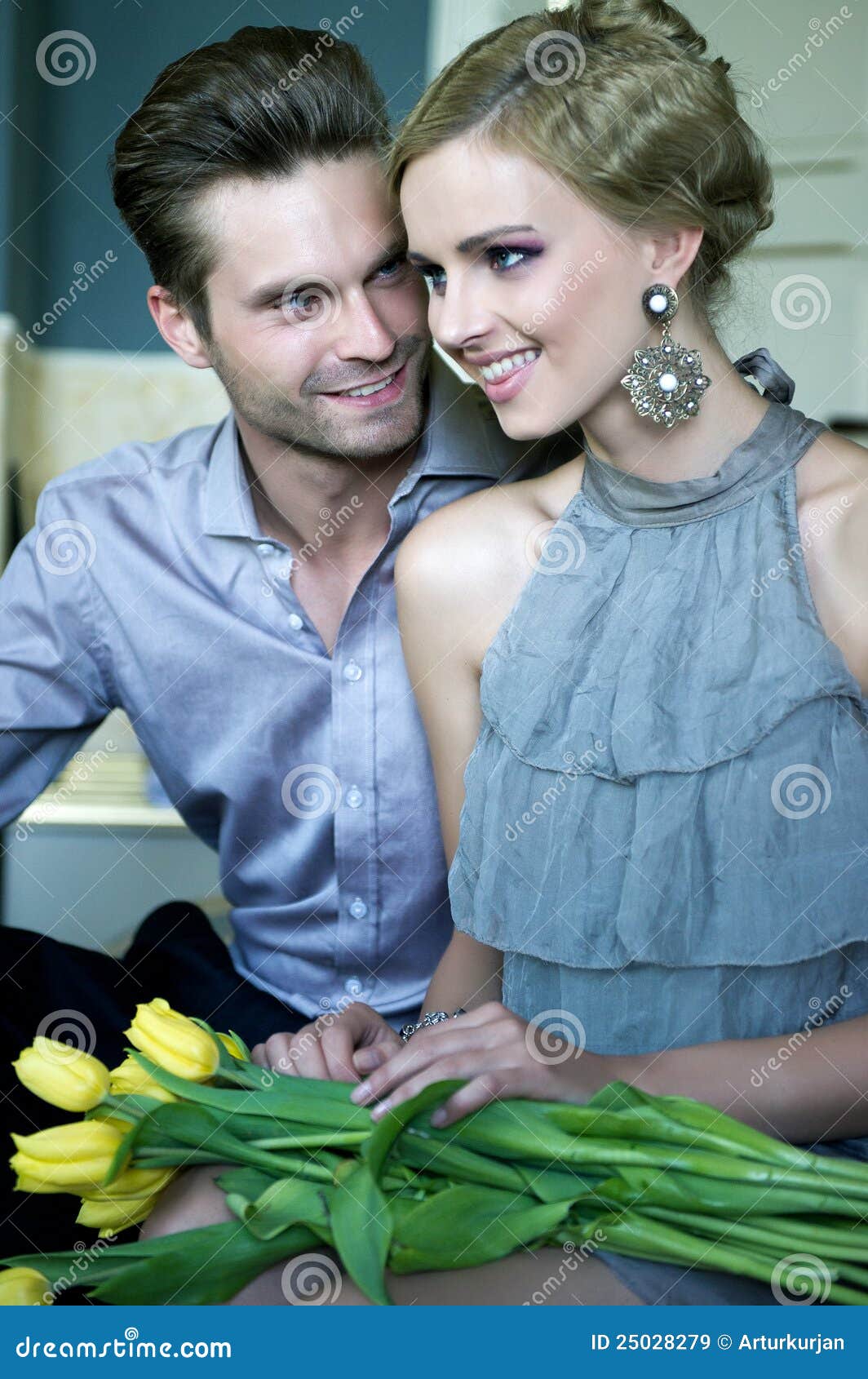 Happy couple on date stock image. Image of female, love - 25028279