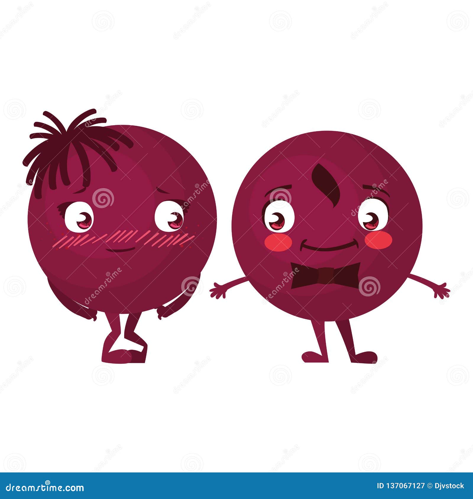 Happy Couple Emoticons Characters Stock Vector - Illustration of bowtie ...