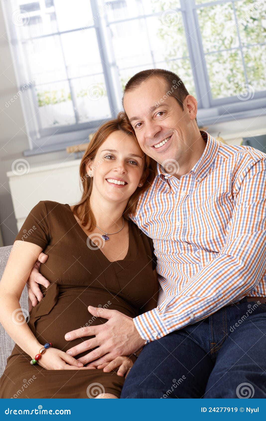 Happy Couple Expecting a Baby Smiling Stock Image - Image of husband ...