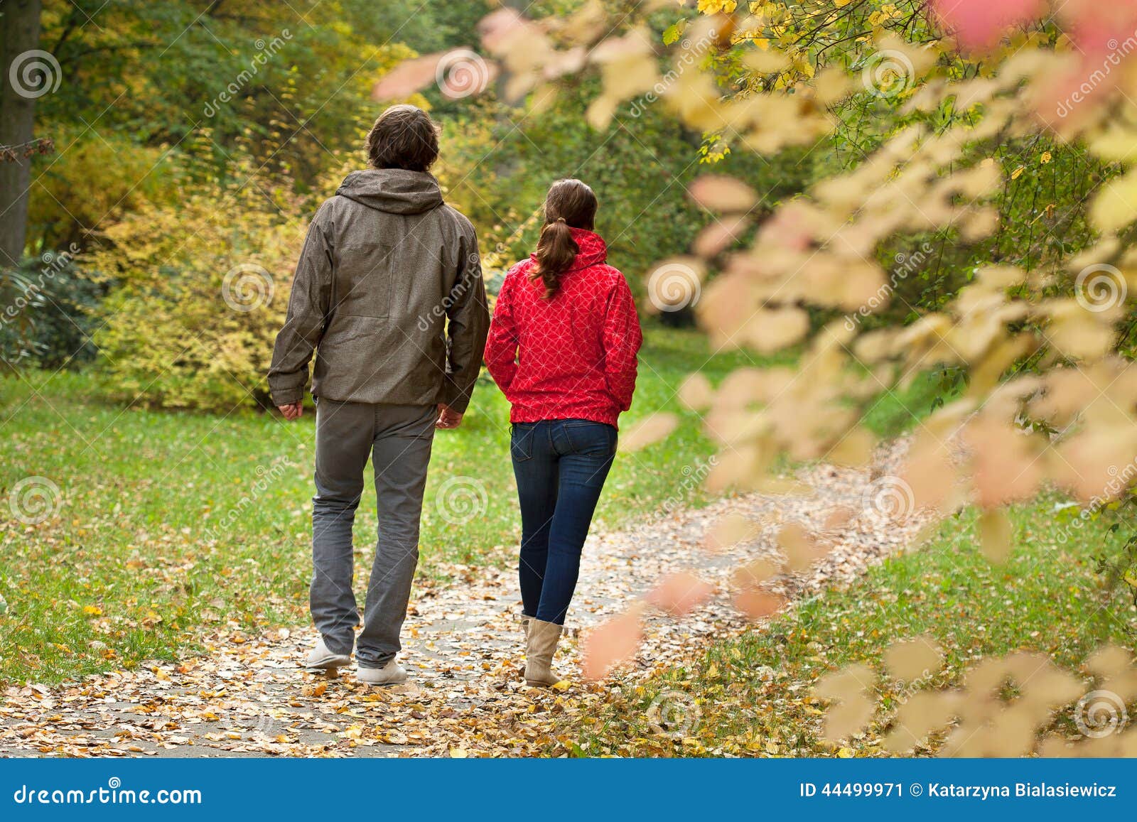 Happy couple in forest stock image. Image of couples - 44499971