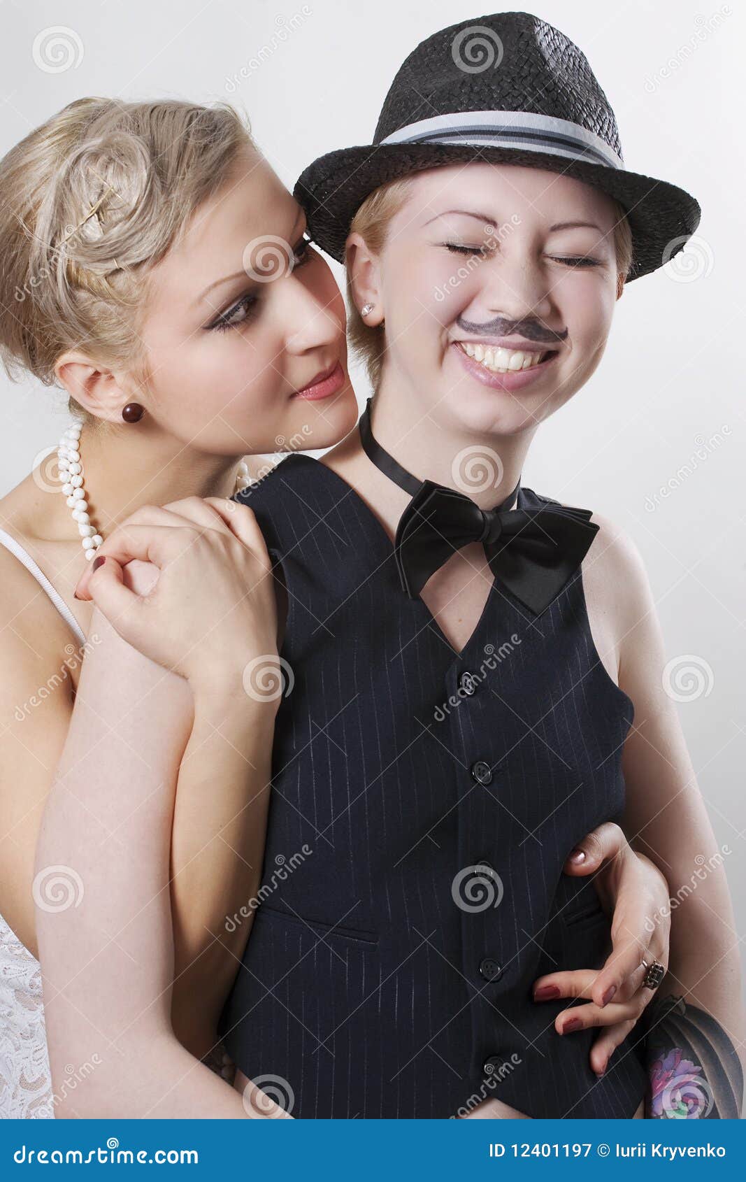 Happy couple of gangsters stock image. Image of passion - 12401197