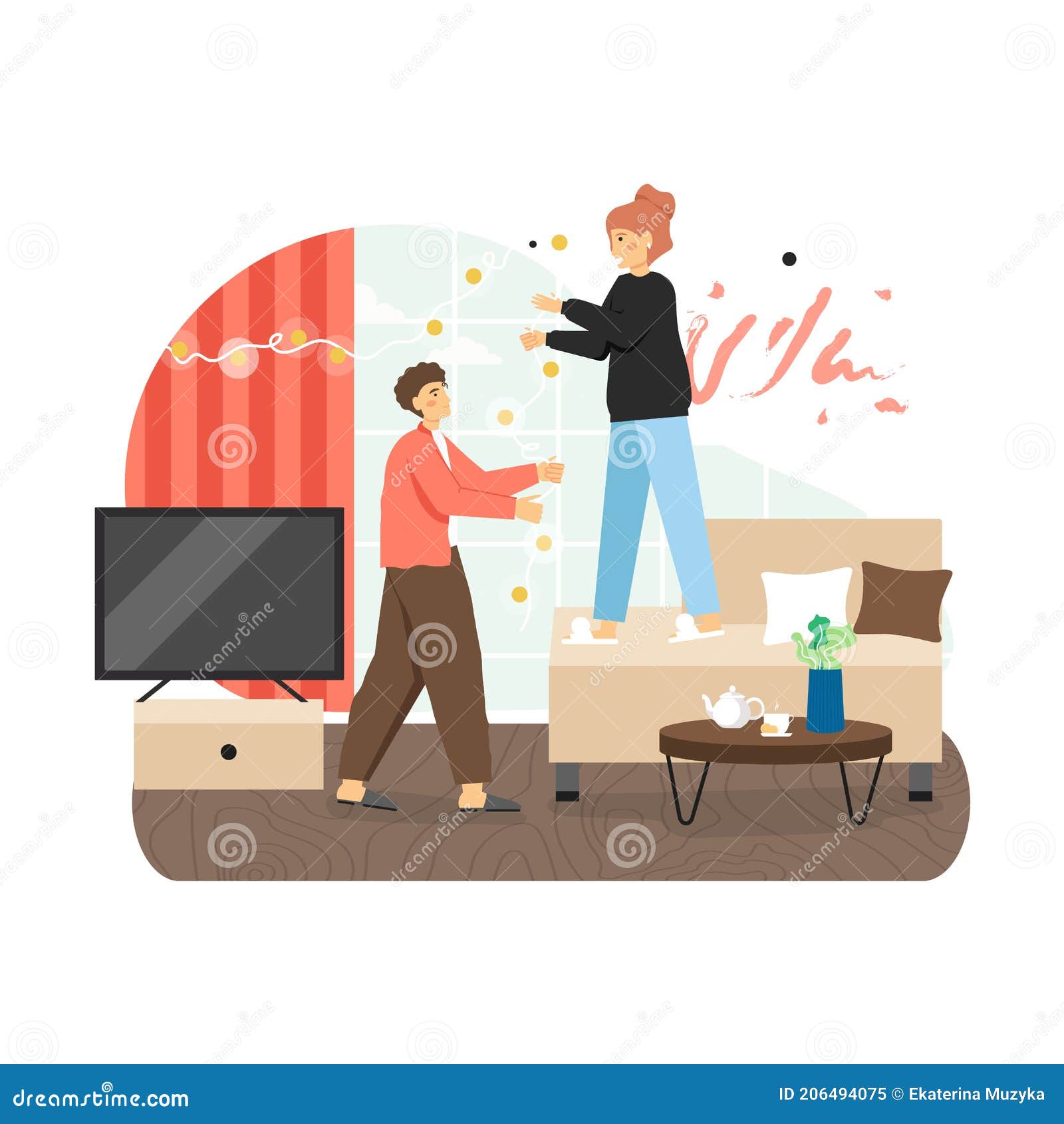 Room Improvement Line Icons Collection Renovation Reorganization
