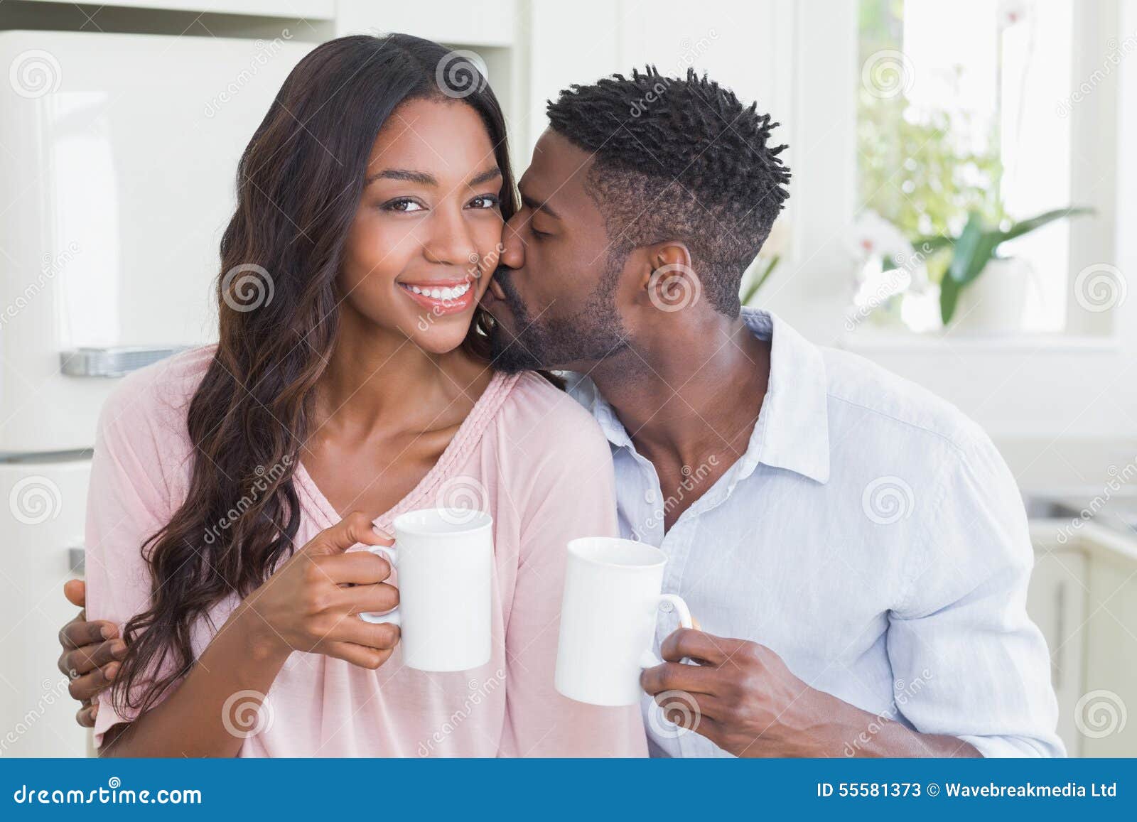 Happy Couple Having Coffee Together Stock Image - Image of cheerful ...
