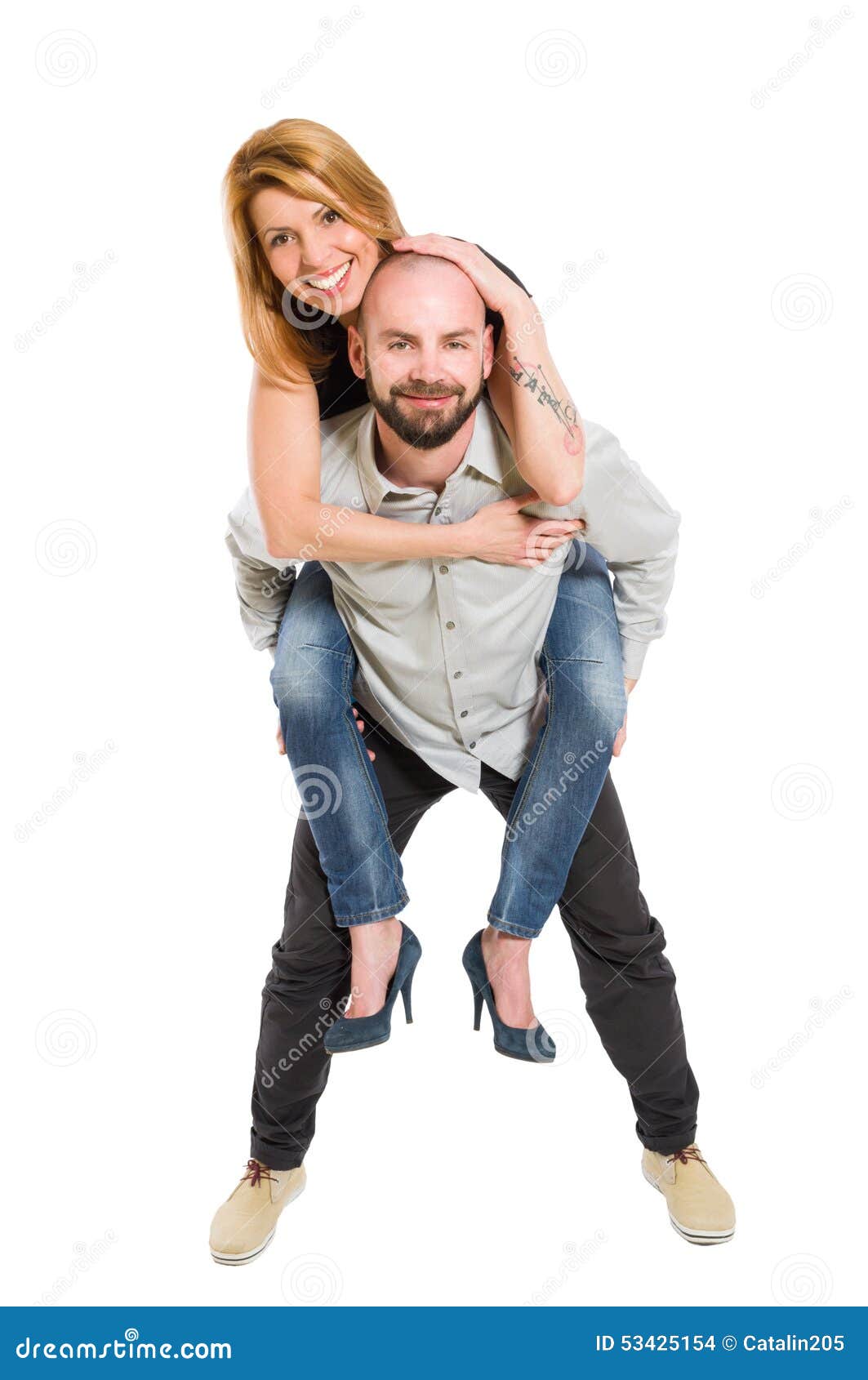 Happy couple having fun stock photo. Image of girl, attractive - 53425154