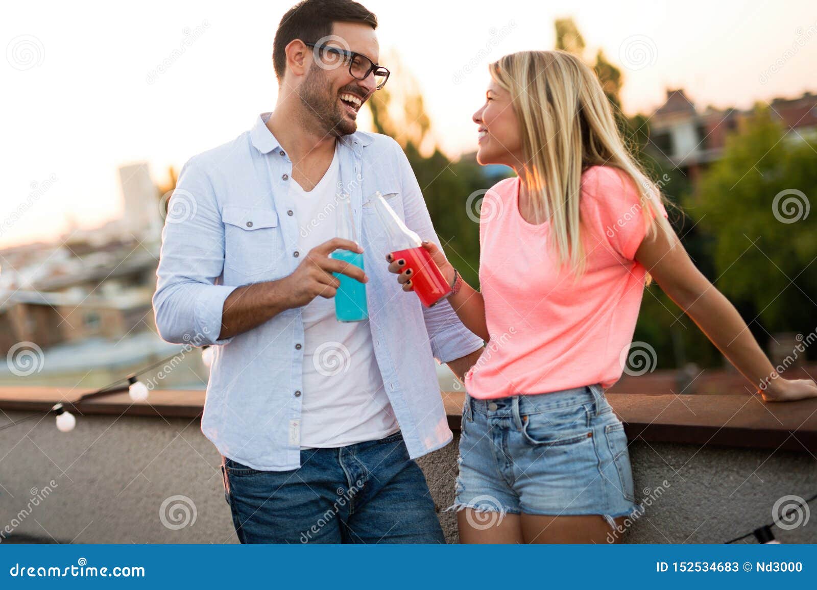 Happy Couple Having Fun Time at Party Stock Image - Image of happy ...