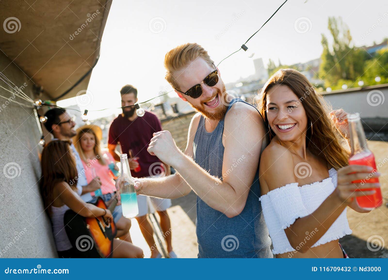 Happy Couple Having Fun Time at Party Stock Photo - Image of people ...