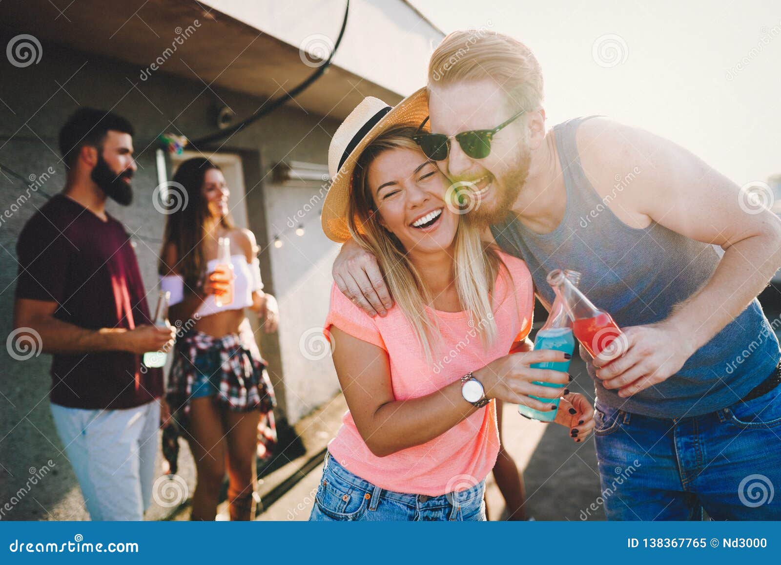 Happy Couple Having Fun Time at Party Stock Image - Image of joyful ...