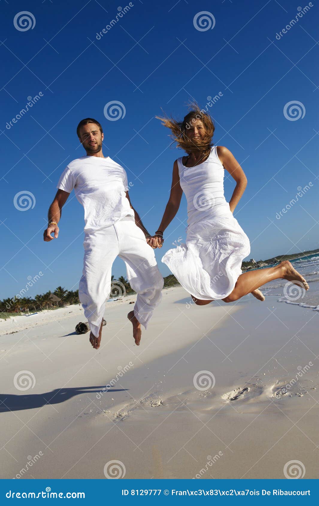 Happy couple jumping stock image. Image of adults, affection - 8129777