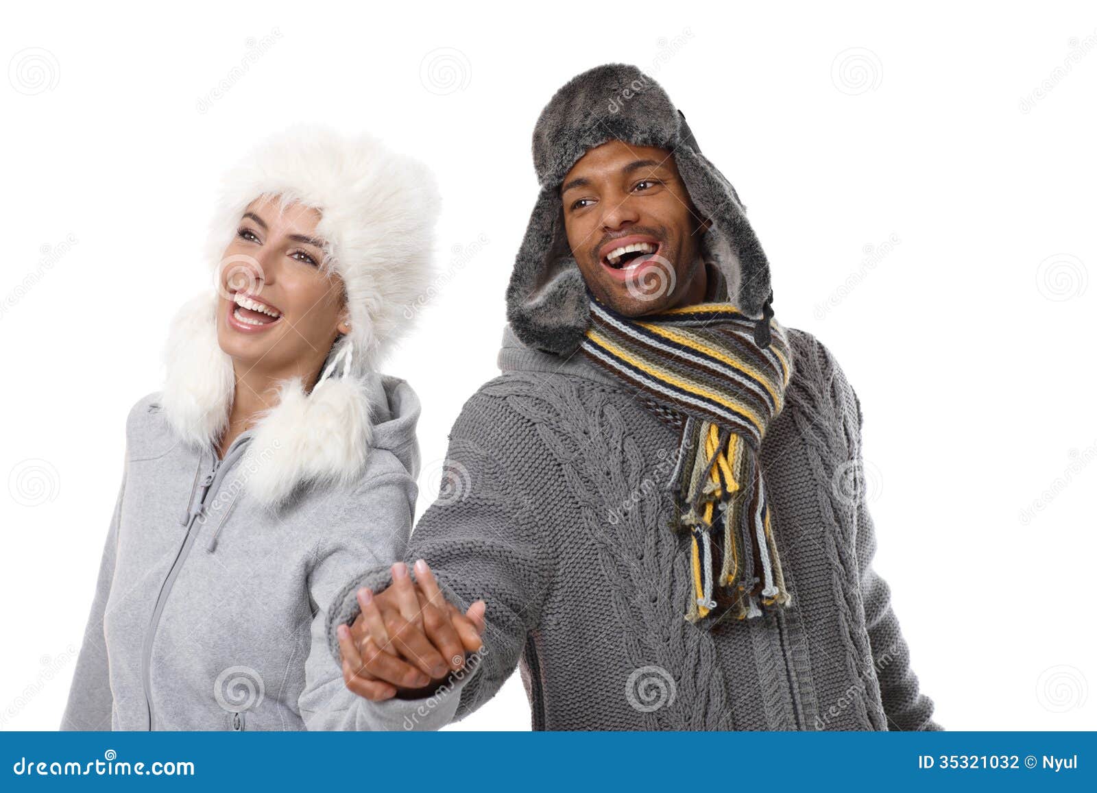 Happy Couple Laughing Hand in Hand Stock Photo - Image of 2025, good ...