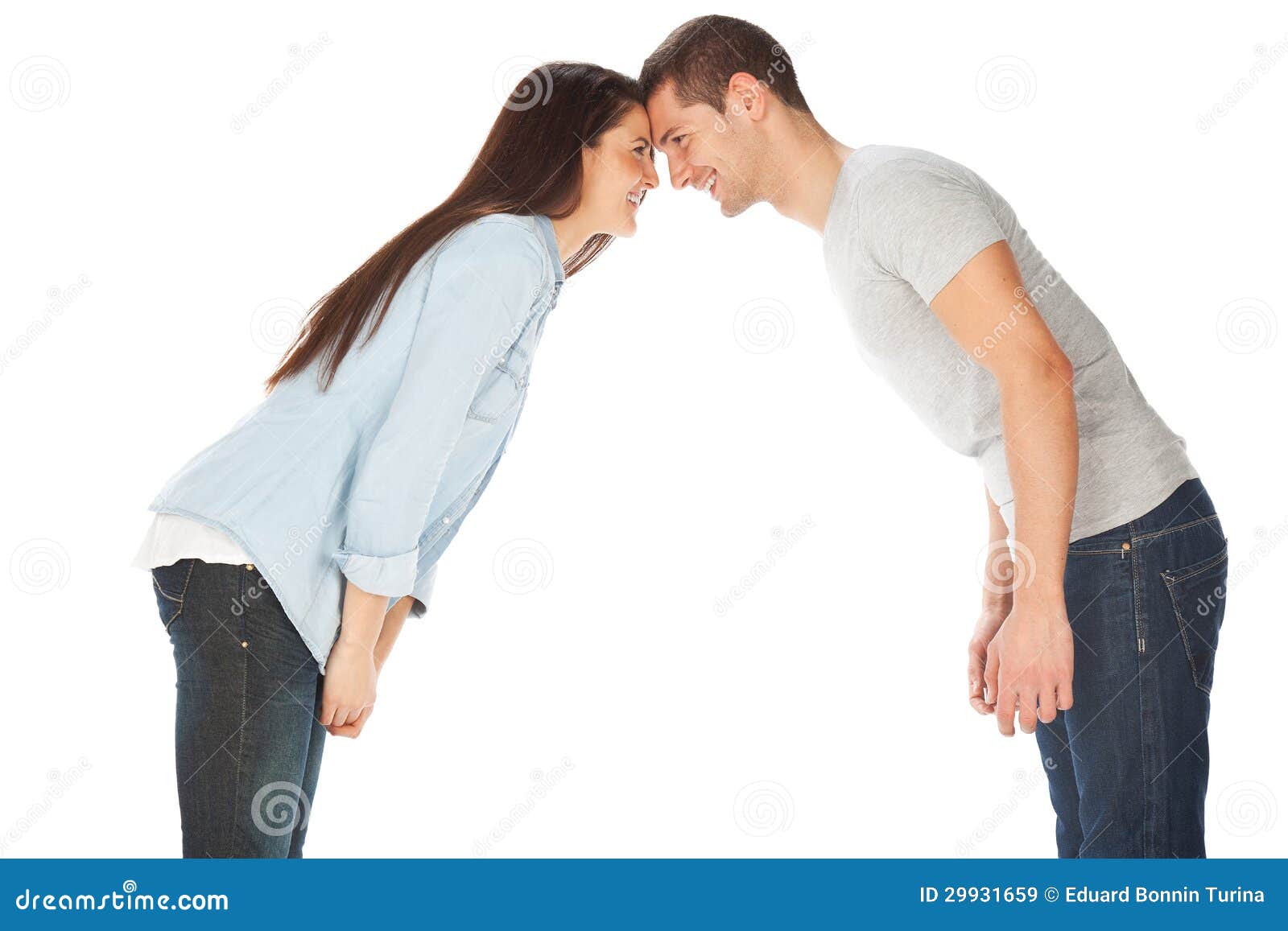 Young Couple Staring at Each Other and Smiling Stock Image - Image of ...