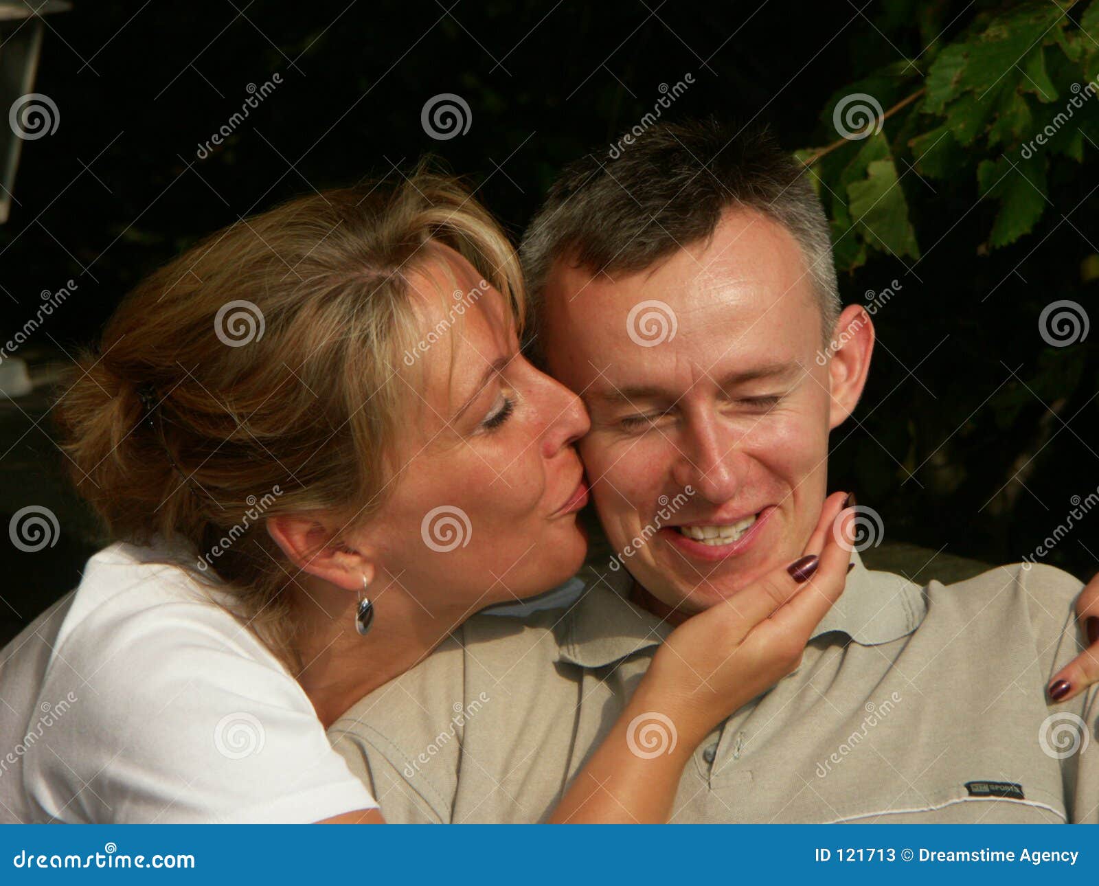 Happy couple in love stock image. Image of kissing, young - 121713