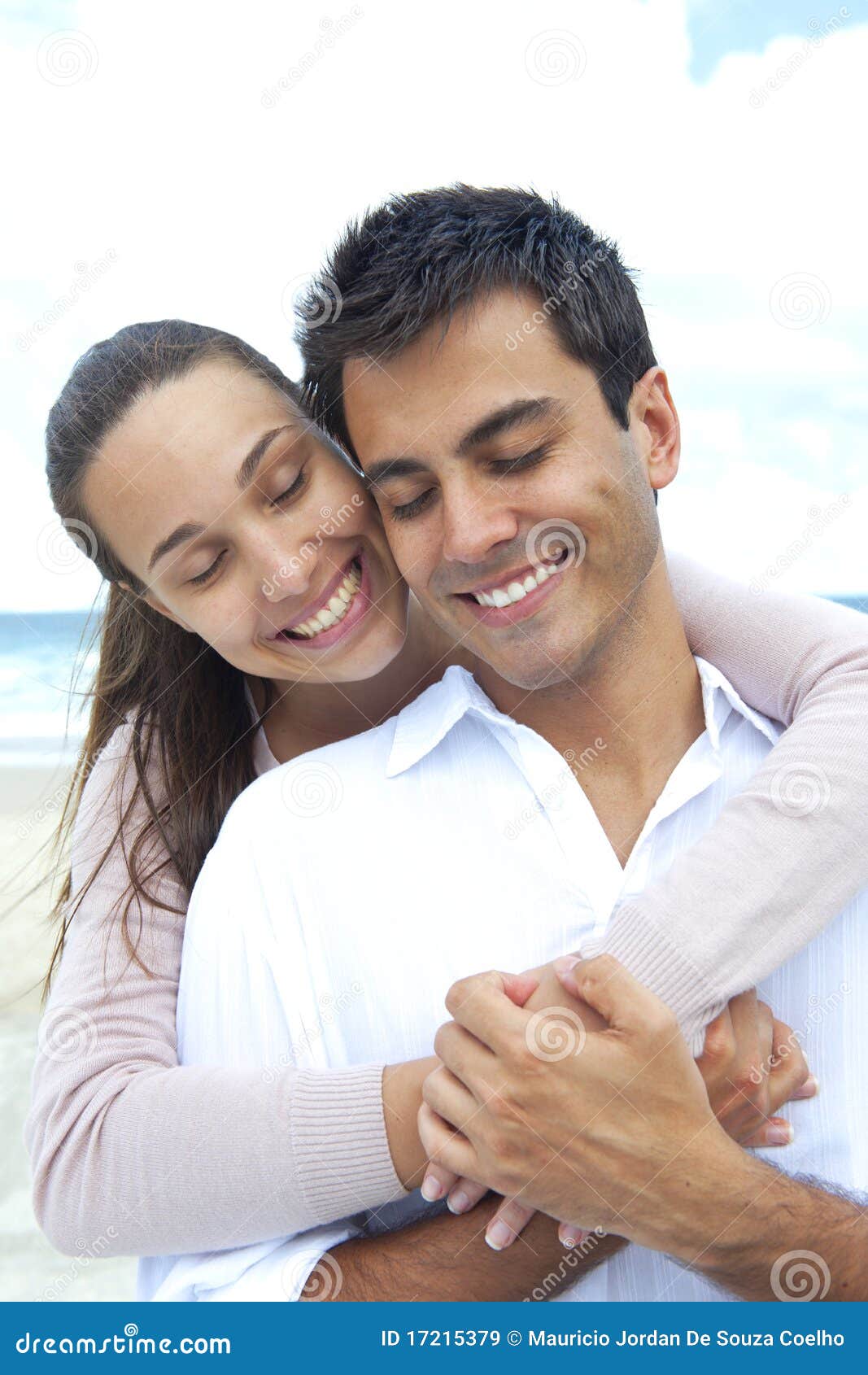 Happy Couple in Love Daydreaming Stock Image - Image of latin, couple ...