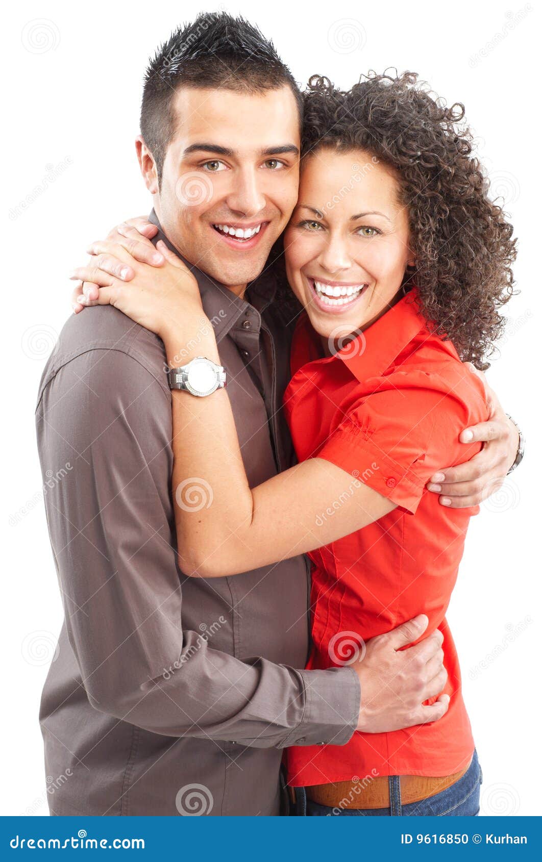 Happy Couple in Love. Over White Background Stock Photo - Image of ...