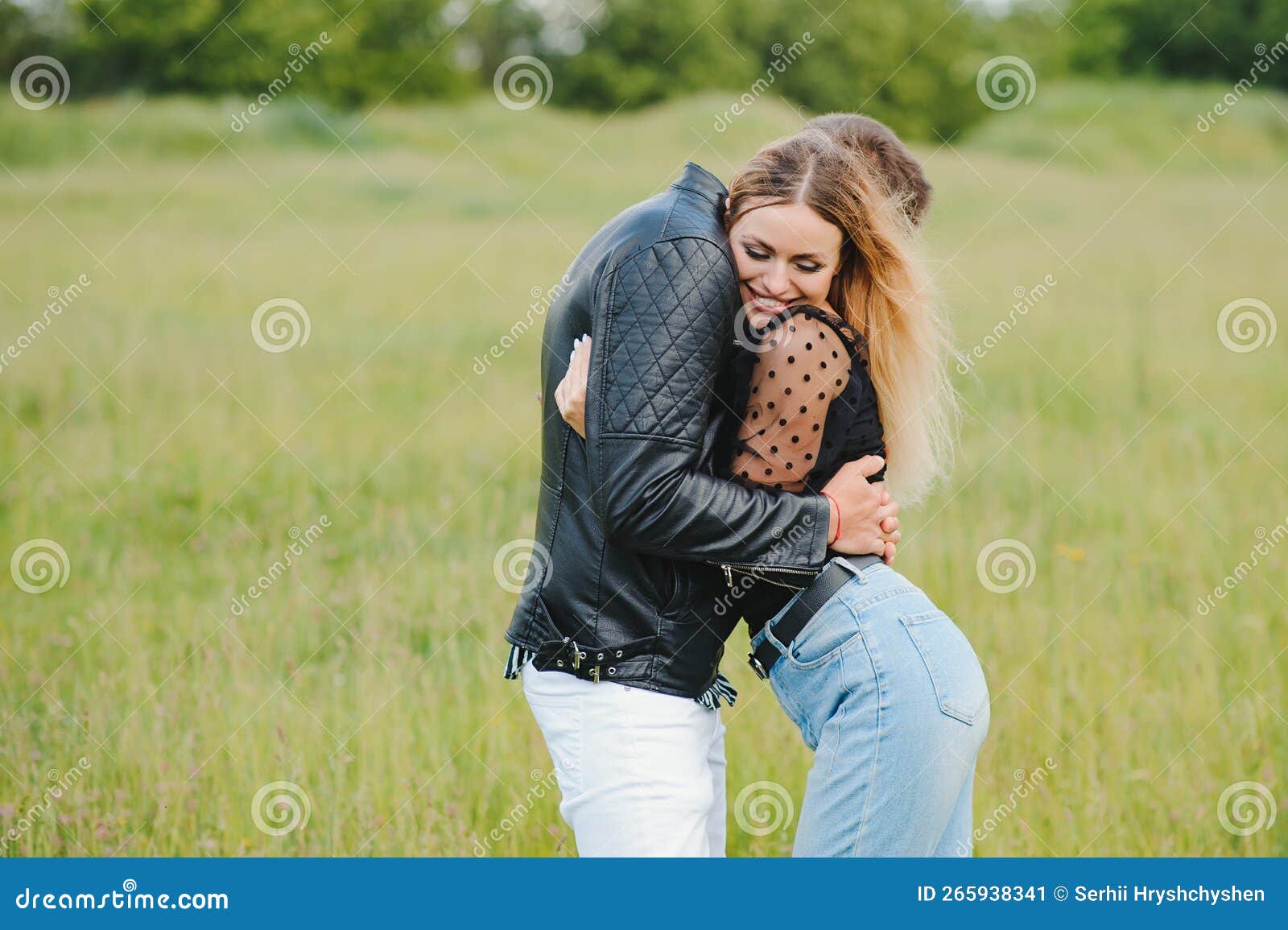 Happy Couple in Love at Sunset and Smiling Stock Image - Image of style ...