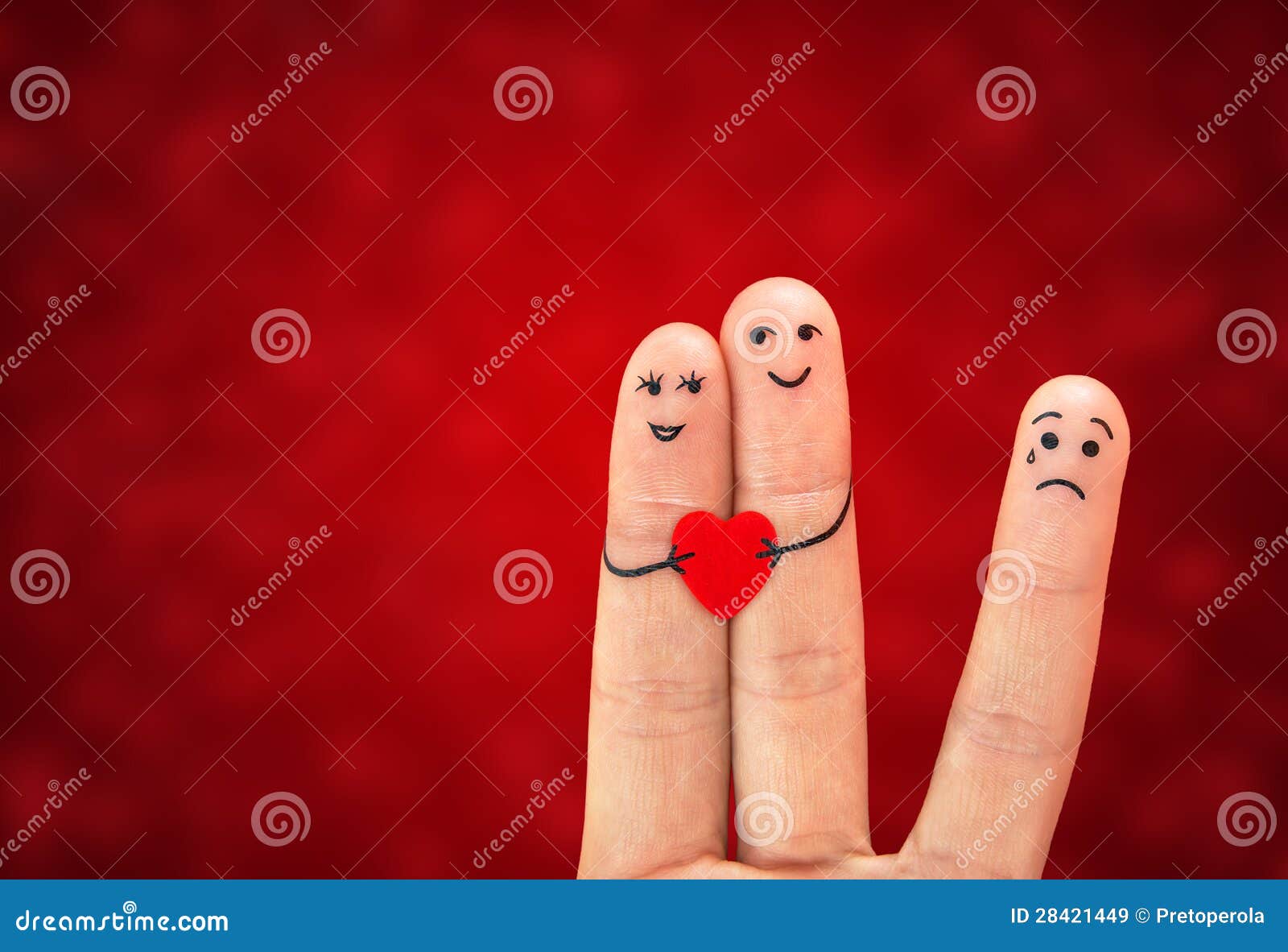 Happy Couple in Love and Third Wheel Stock Image - Image of smile ...