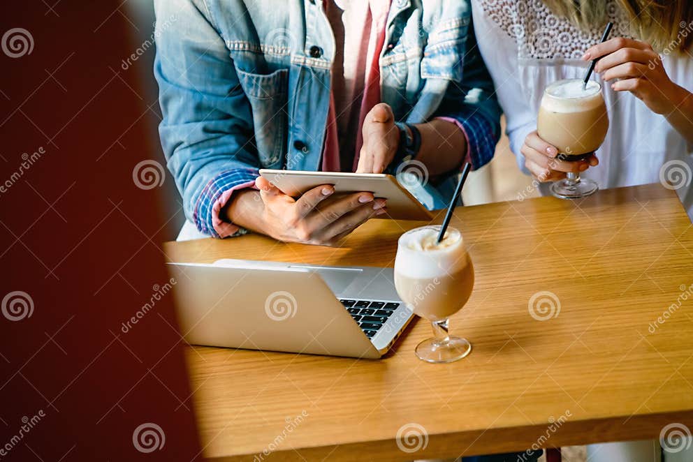 Happy Couple in Love Using Digital Devises for Work, Study or Social ...