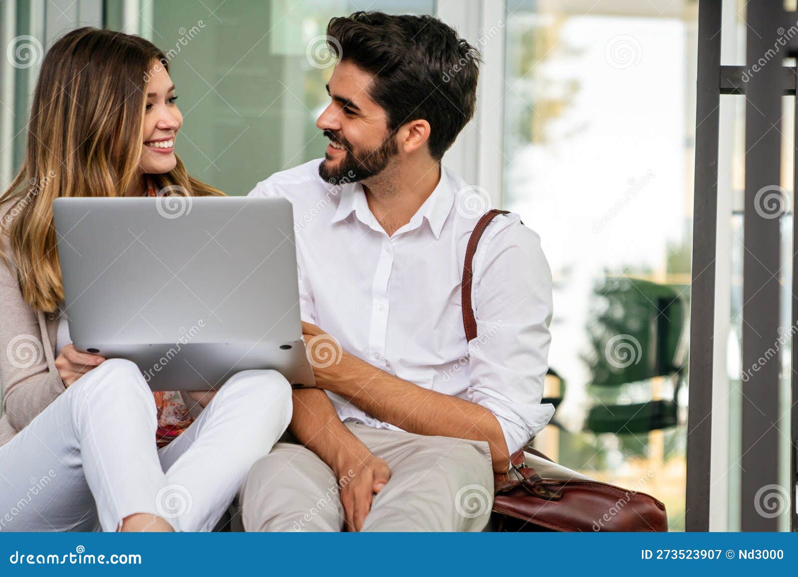 Happy Couple in Love Using Digital Devises for Work, Study or Social ...