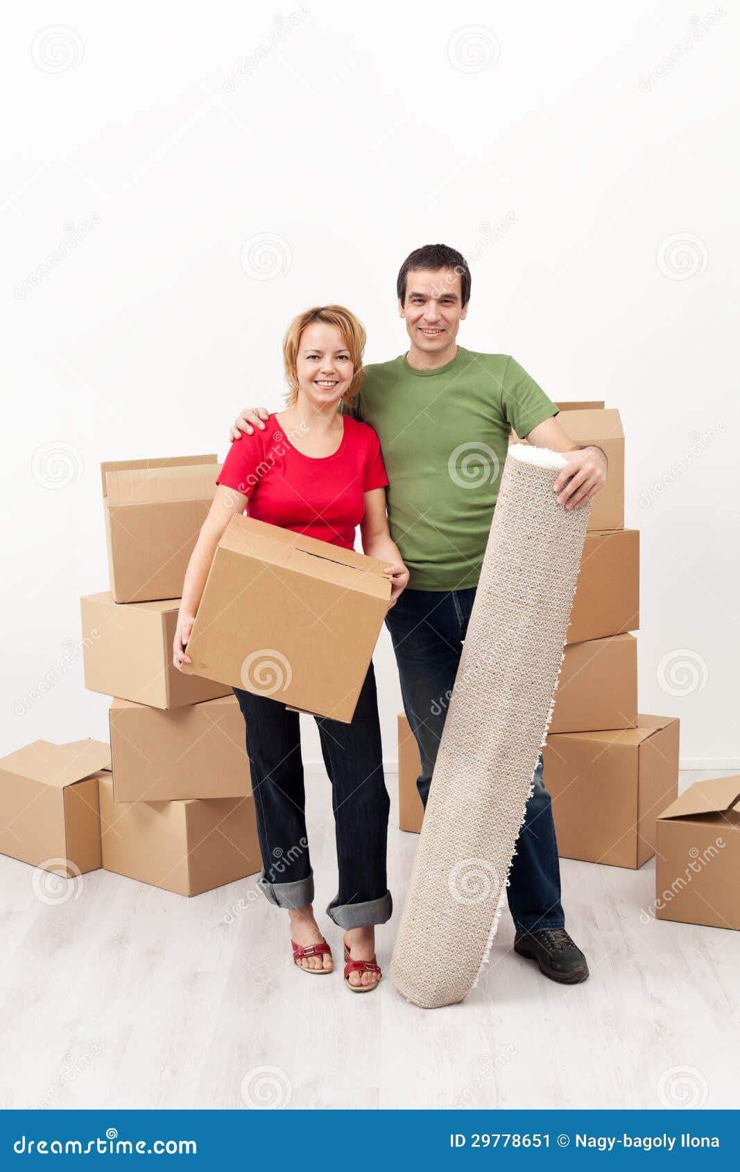 Happy Couple Moving Together Stock Image - Image of family, home: 29778651