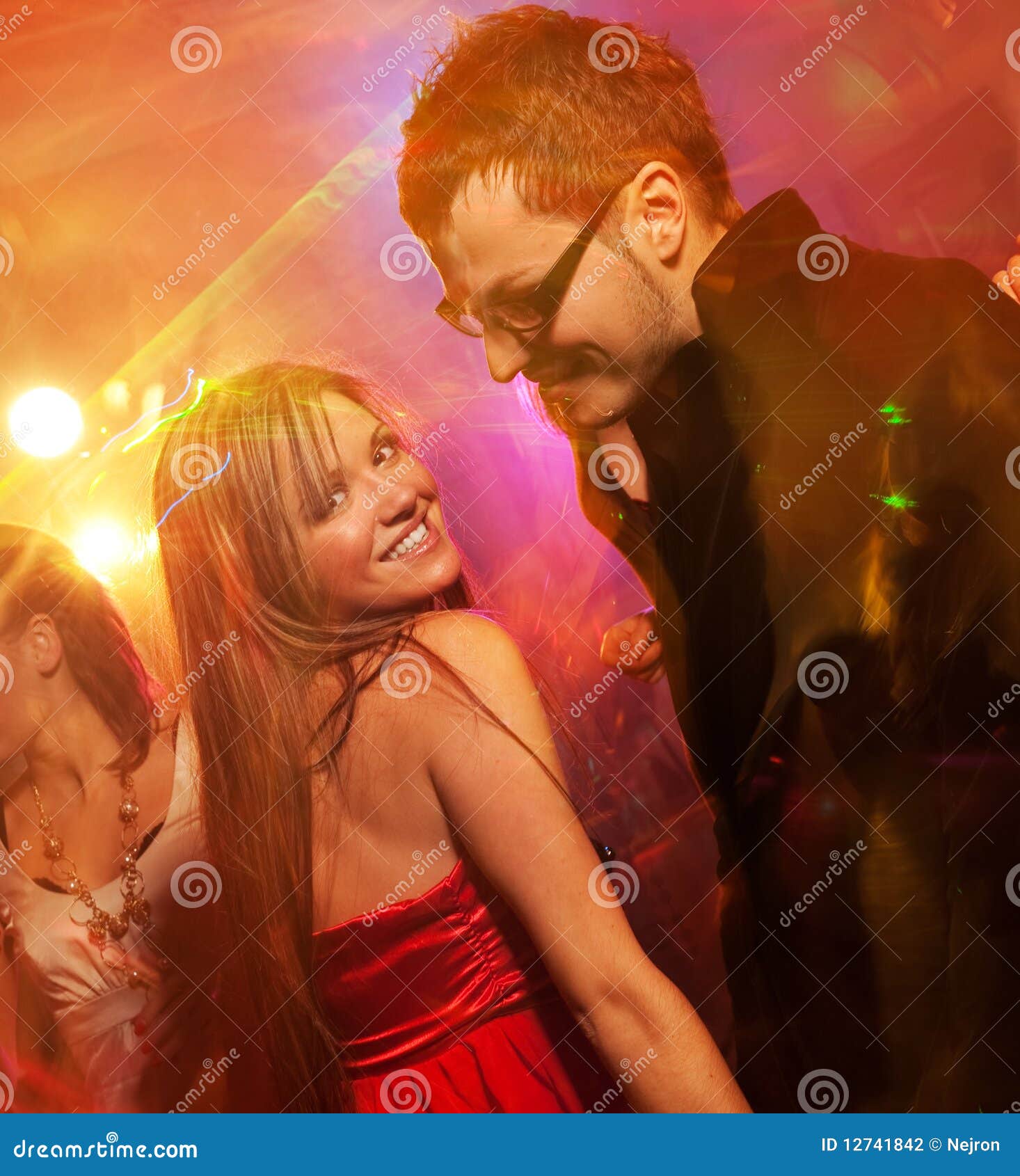 Happy Couple in the Night Club Stock Photo - Image of emotions ...
