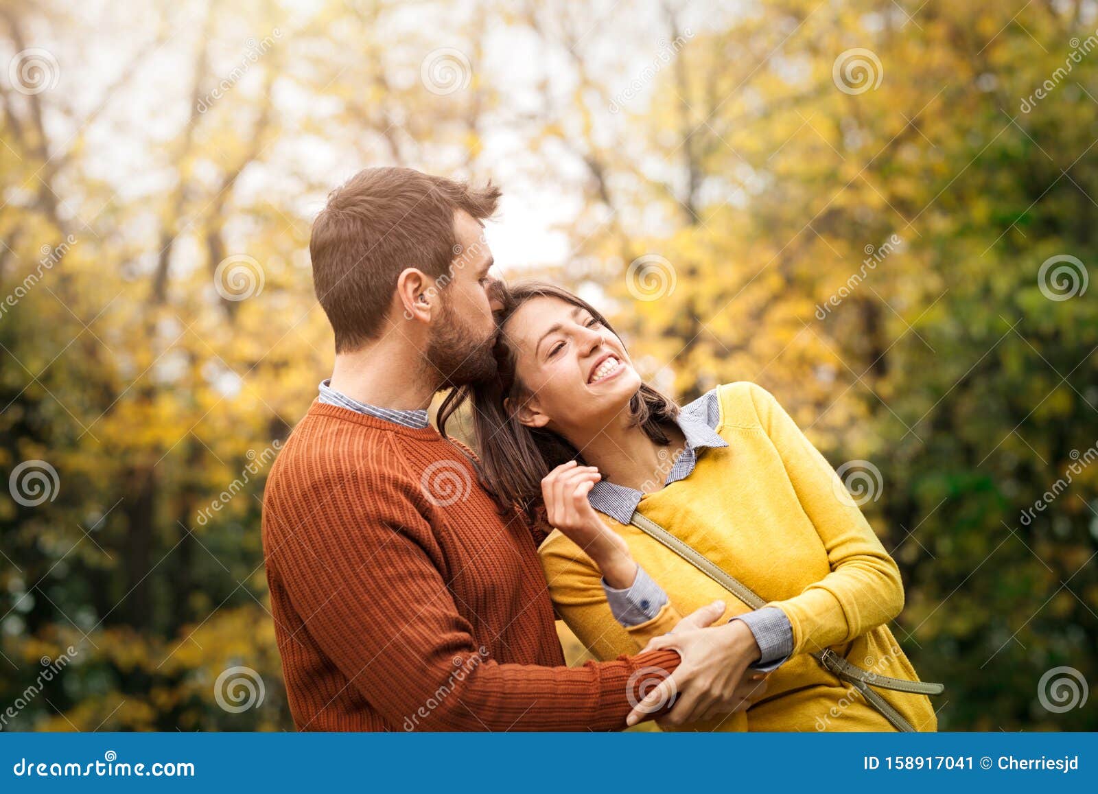 Happy couple, outdoor stock image. Image of holidays - 158917041
