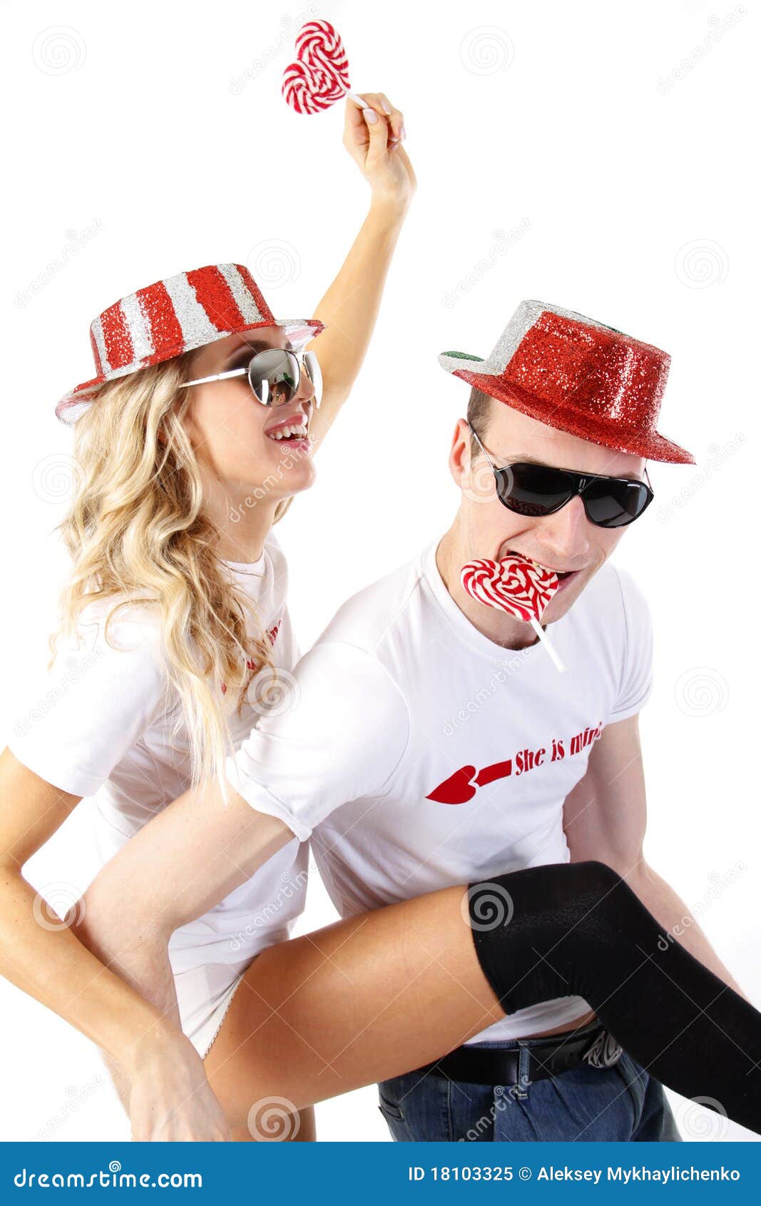Happy couple partying stock image. Image of studio, partying - 18103325