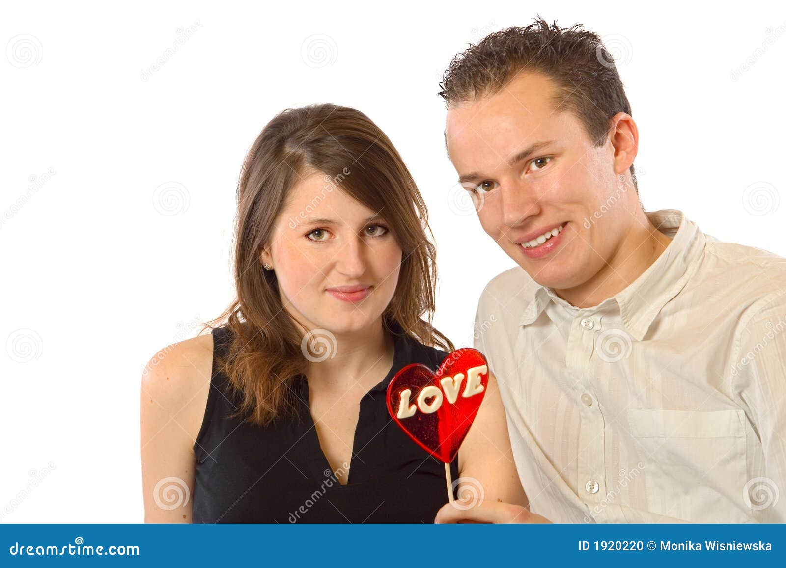 Happy Couple and Red Heart stock photo. Image of love - 1920220