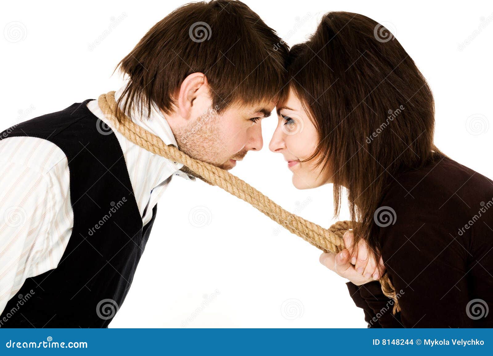 Happy couple with rope stock photo. Image of playful, leisure - 8148244