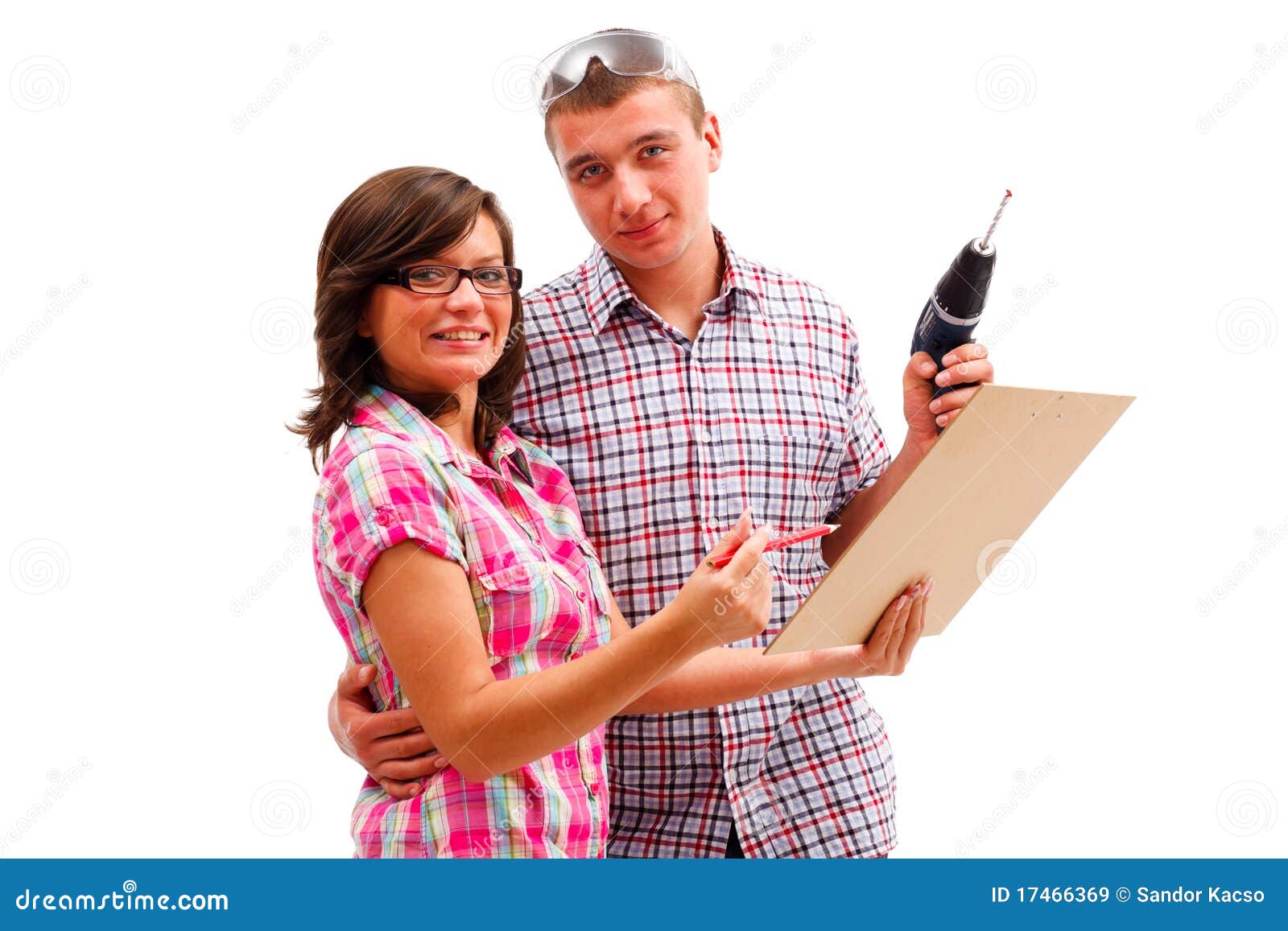 Happy couple s plans stock image. Image of loving, joyful - 17466369