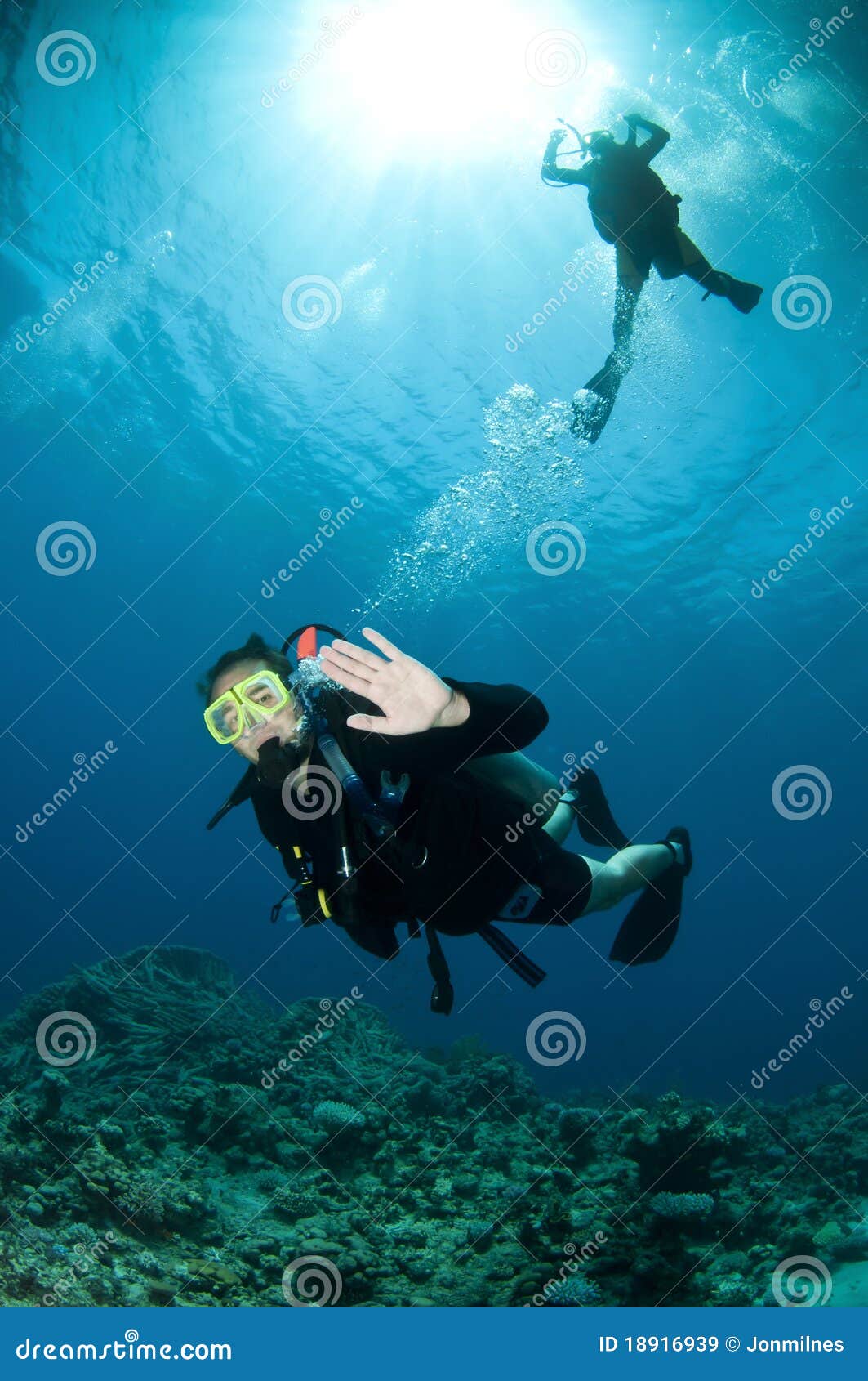 Happy Couple Scuba Dive Together Stock Image - Image of asia, fins ...
