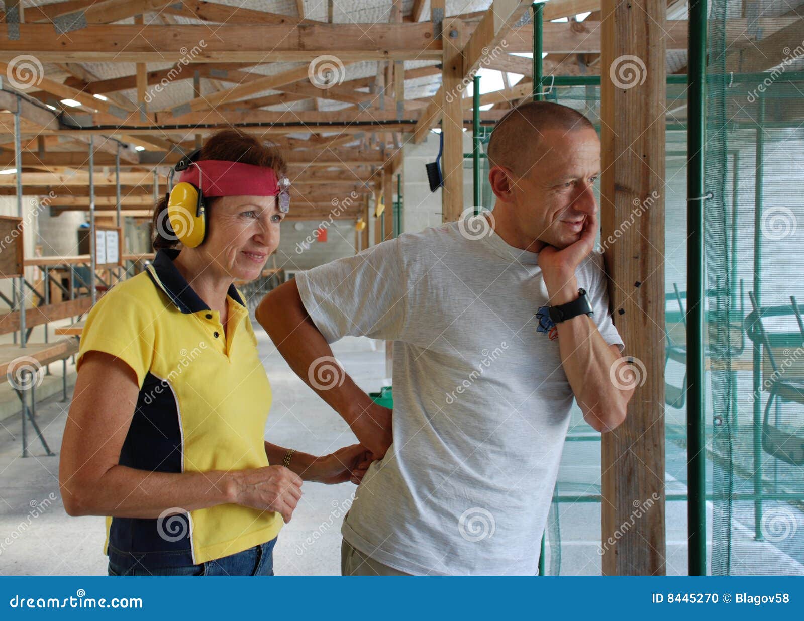Happy Couple at Shooting Range Stock Photo - Image of active, shot: 8445270