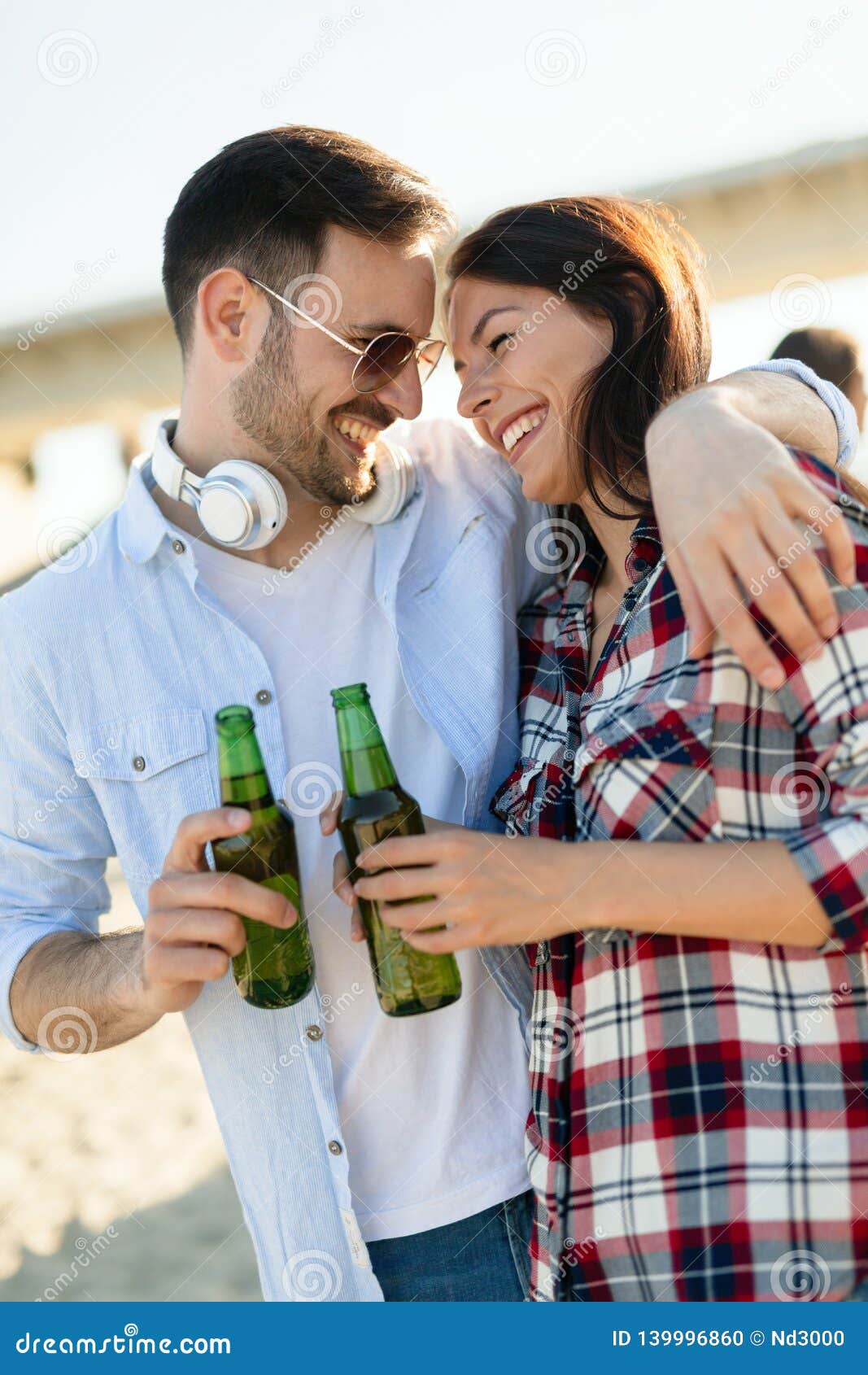 Happy Couple Smiling and Having Fun Time Stock Photo - Image of female ...