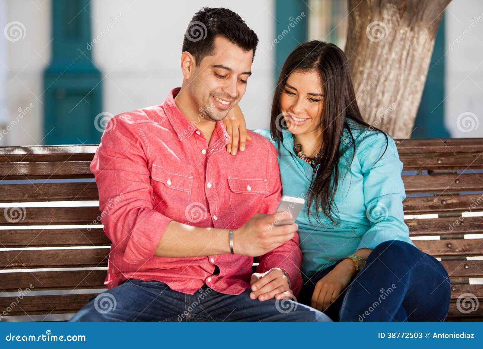 Happy Couple Social Networking Stock Image - Image of smile, dating ...