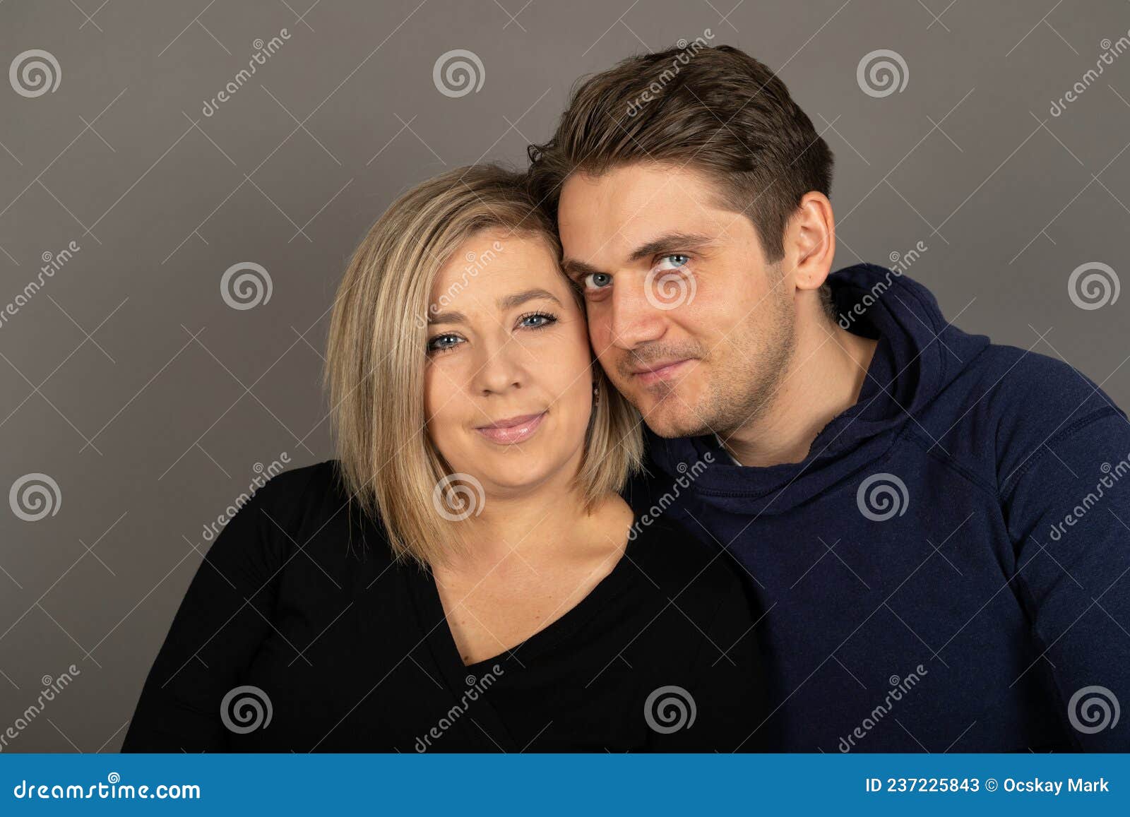 Happy Couple Studio Portrait Stock Image - Image of embrace, beautiful ...