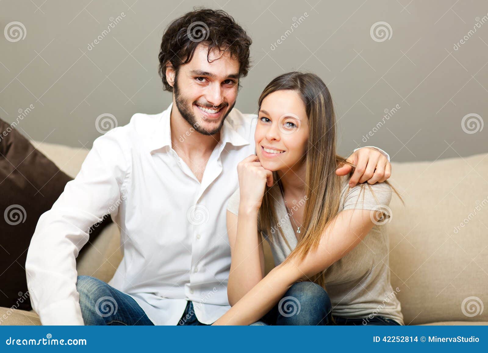 Happy Couple in Their House Stock Photo - Image of people, friends ...