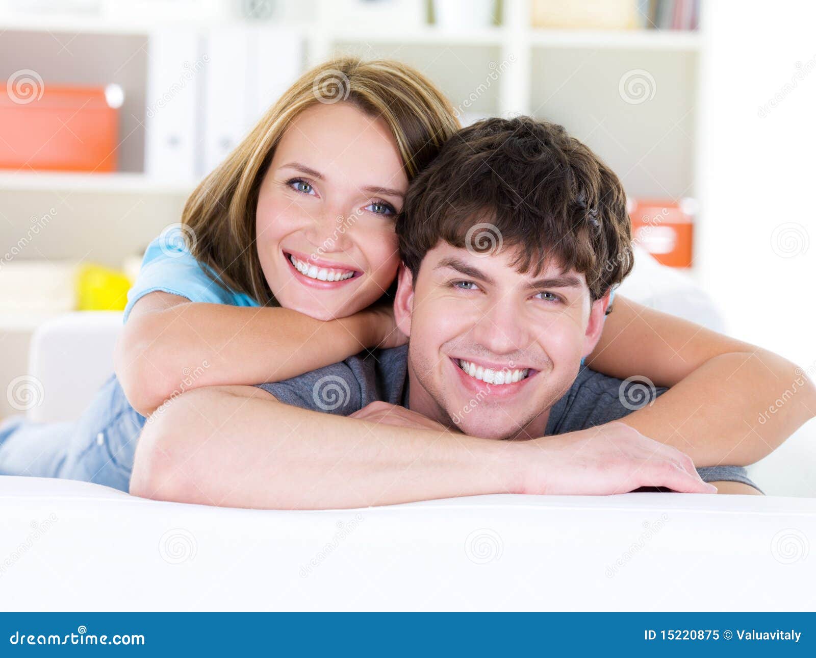 Happy Couple with Toothy Smile Stock Image - Image of emotion, glad ...
