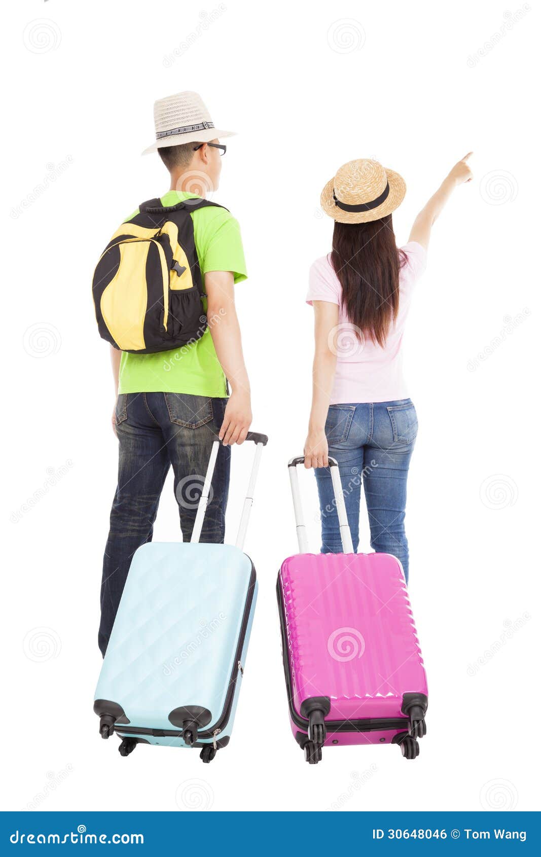Happy Couple Tourist with Travel Suitcase Stock Photo - Image of full ... Happy Couple Tourist with Travel Suitcase Stock Photo - Image of full ...