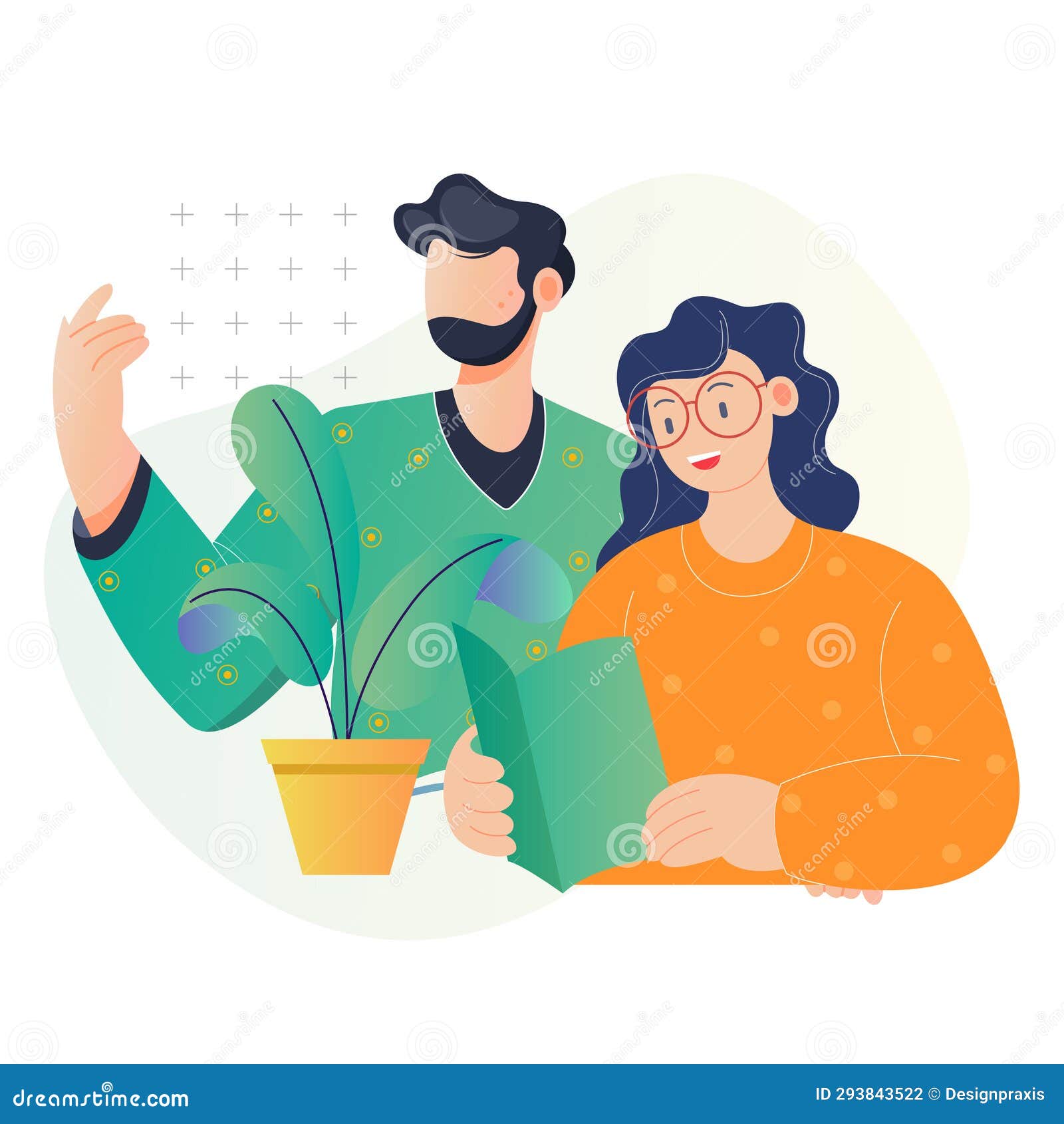 Happy Couple - Two Individual - Illustration Stock Vector ...